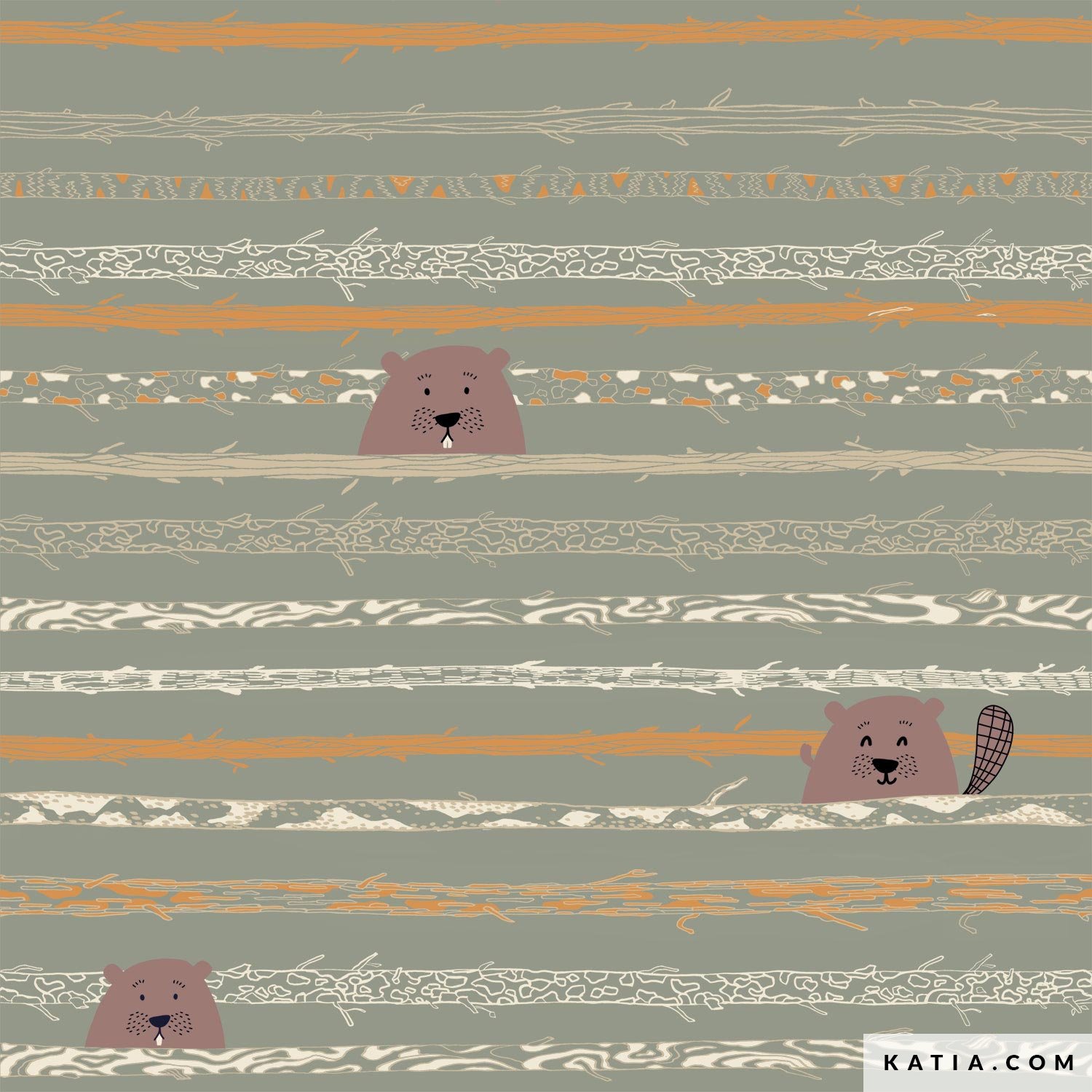 P83 - Beaver's Tooth & Trees Poplin Fabric - Autumn / Winter | Katia.com