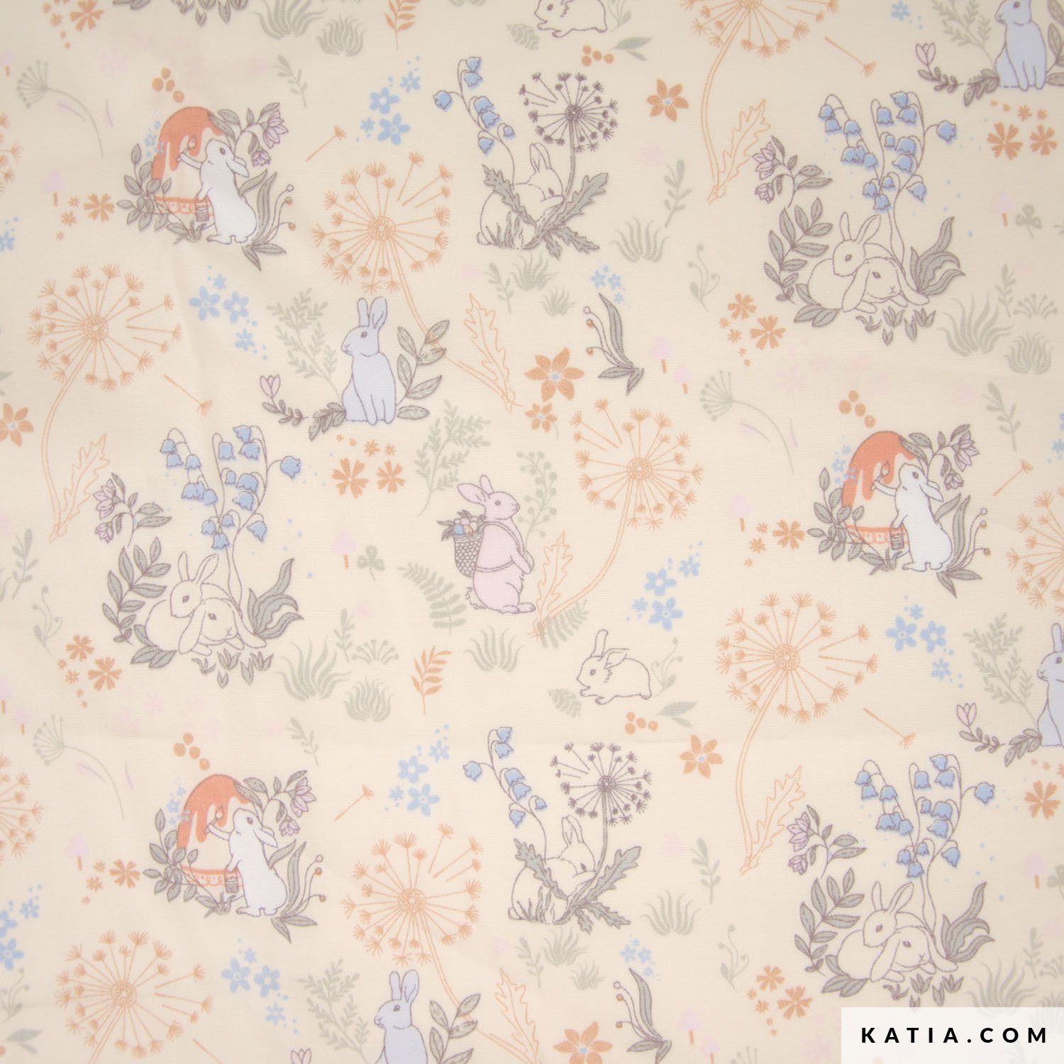 Popeline katoen stof Poplin Easter Rabbit - Herfst / Winter | Katia.com