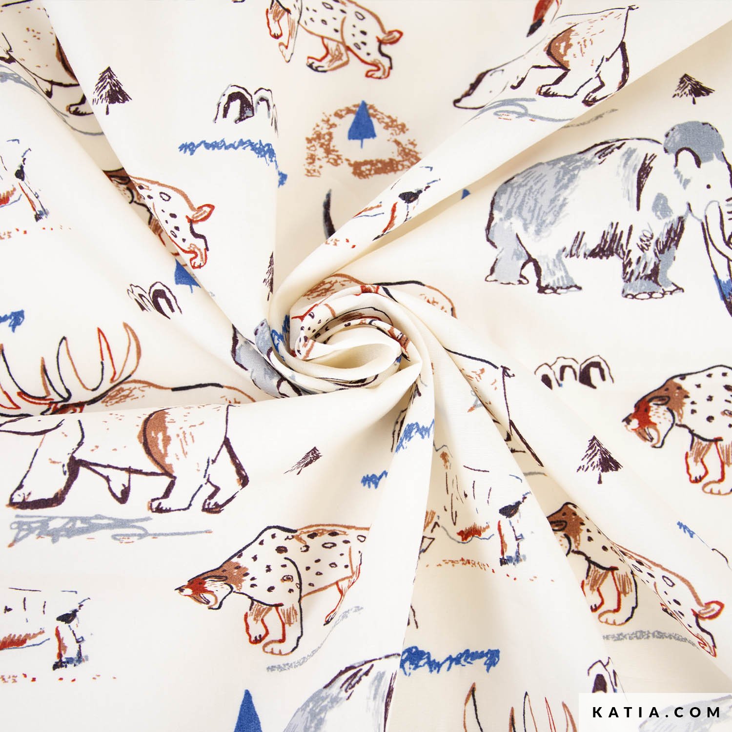 Prehistoric Dance cotton poplin fabric - Autumn / Winter | Katia.com