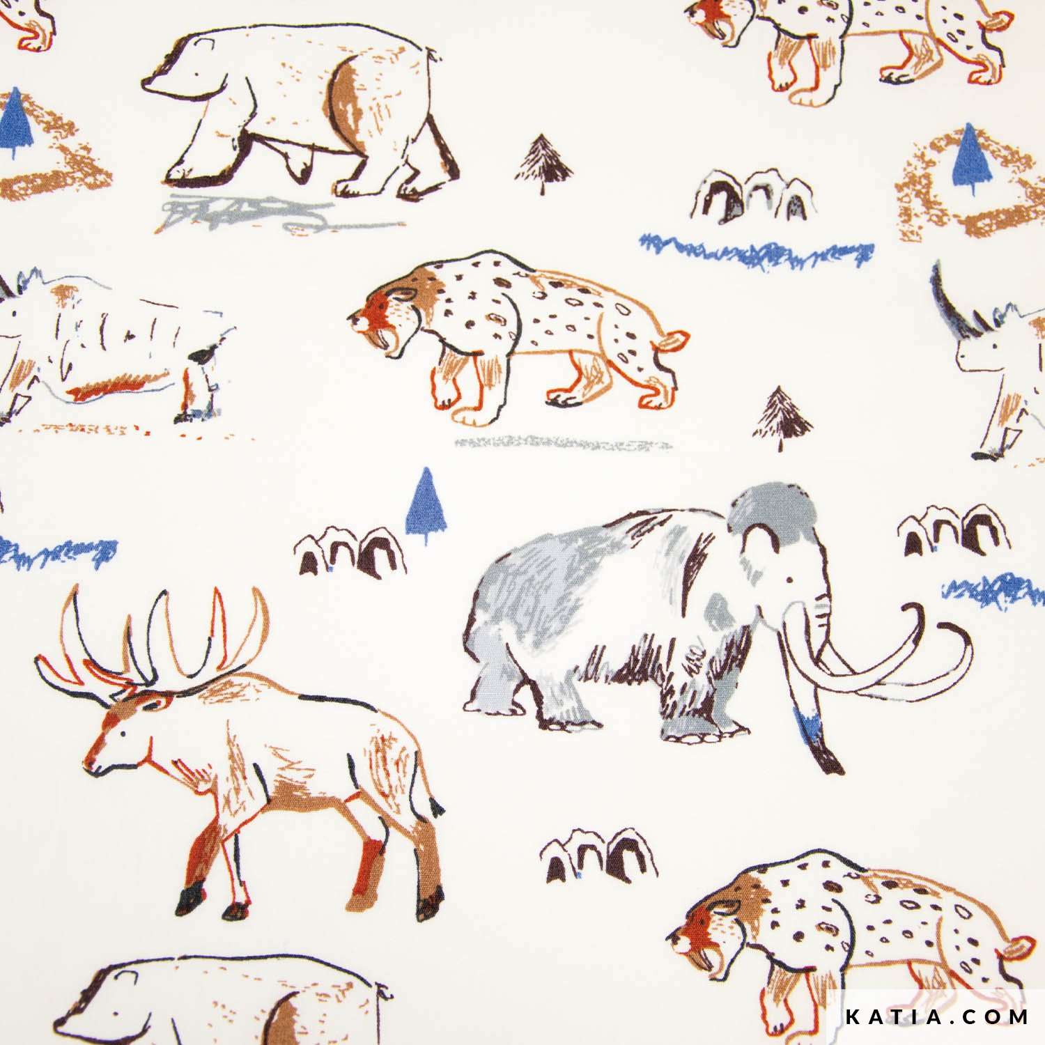 Prehistoric Dance cotton poplin fabric - Autumn / Winter | Katia.com