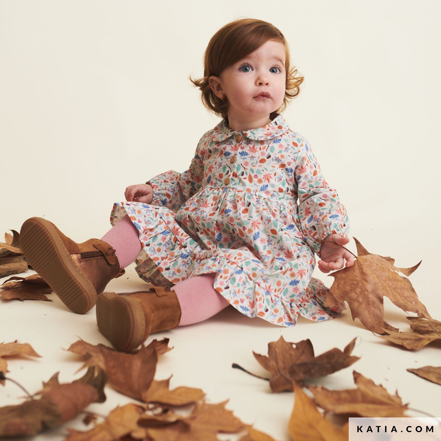 Tela de popelín Poplin Leaves Stamp - Otoño / Invierno | Katia.com