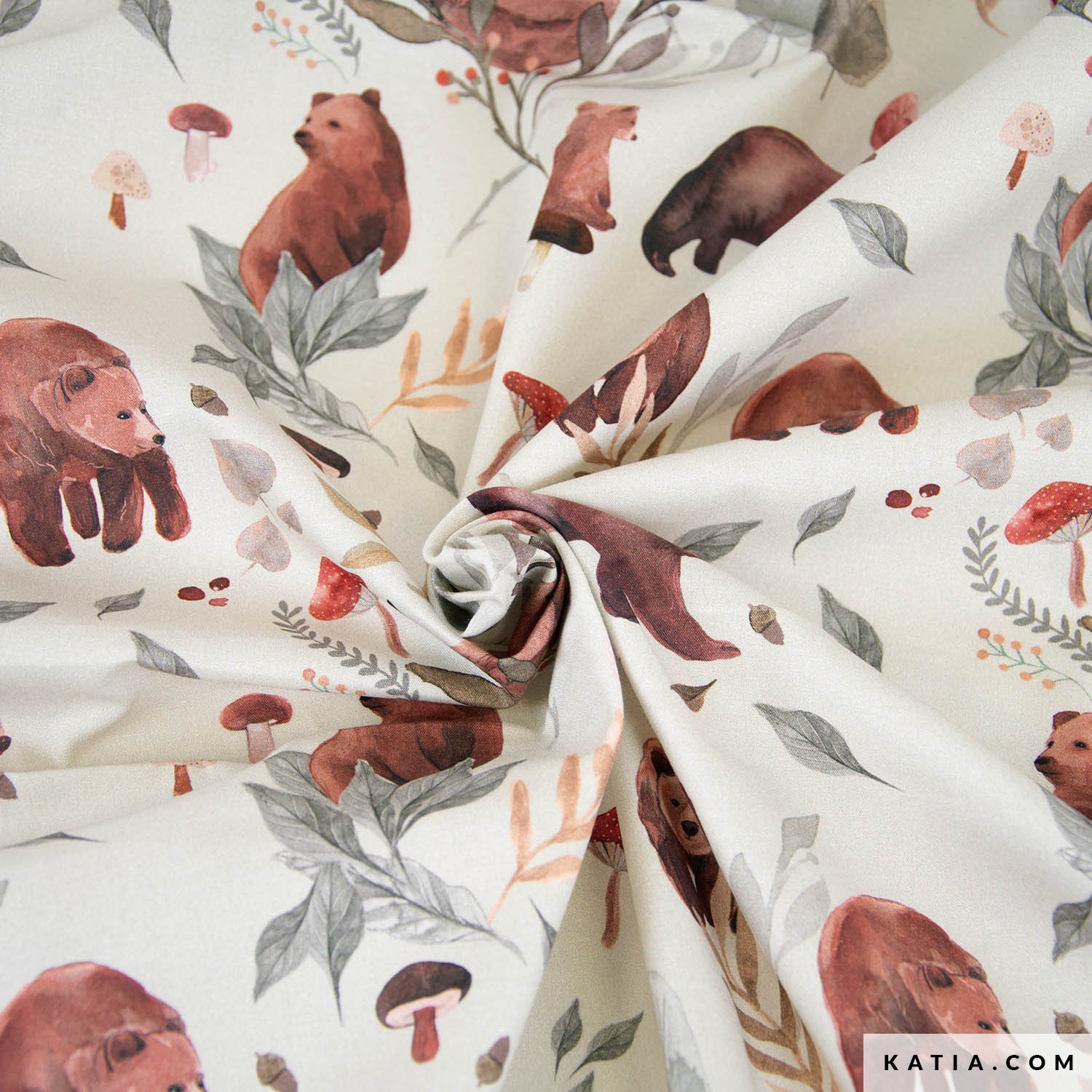 Tissu popeline de Coton Bear Country Dance - Automne / Hiver | Katia.com