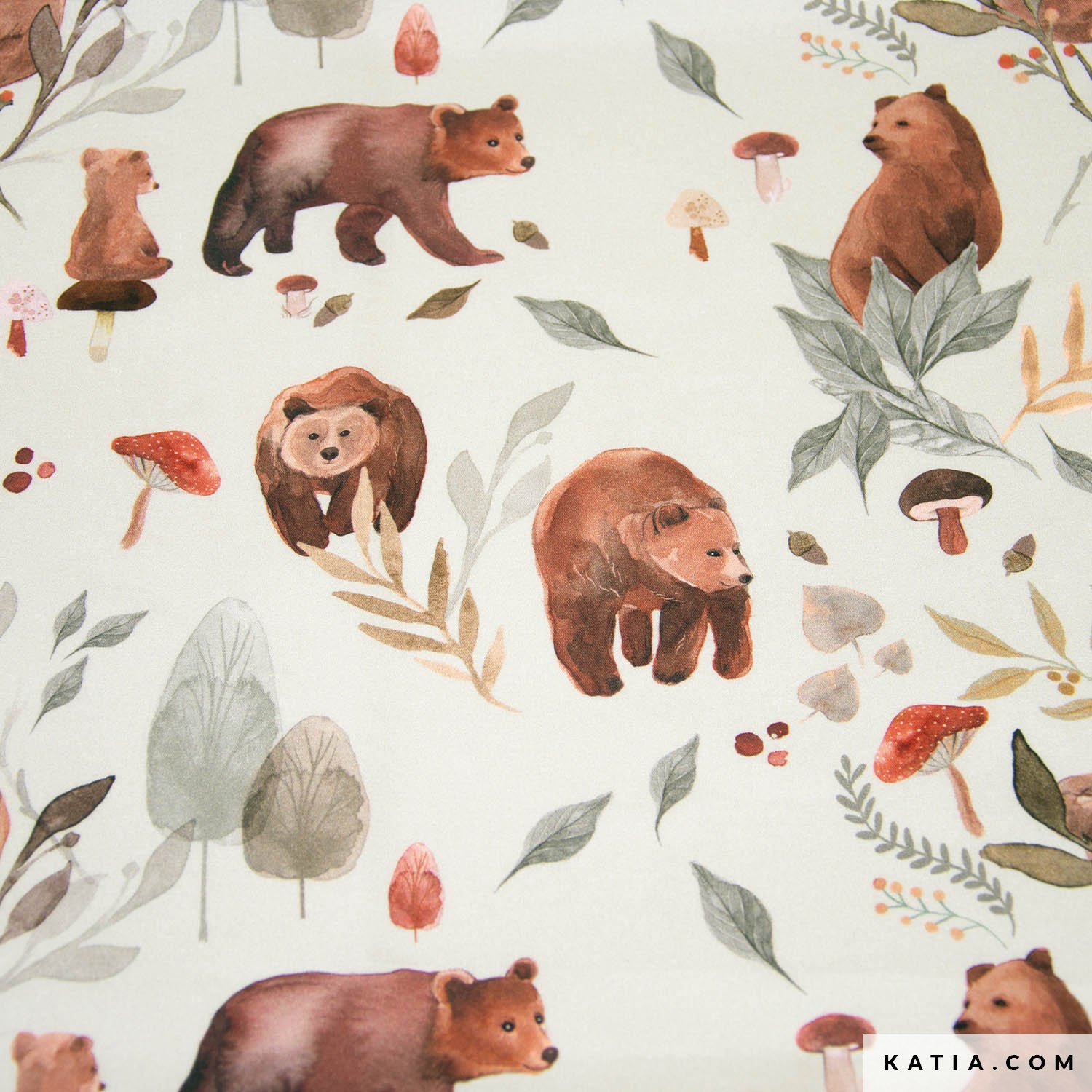 Tissu popeline de Coton Bear Country Dance - Automne / Hiver | Katia.com
