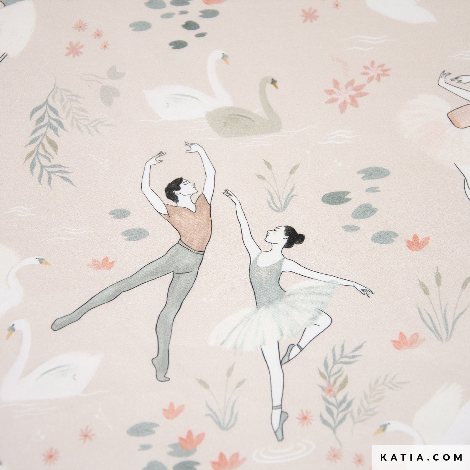 Tissu popeline de Coton Swan Dance Ballet - Automne / Hiver | Katia.com