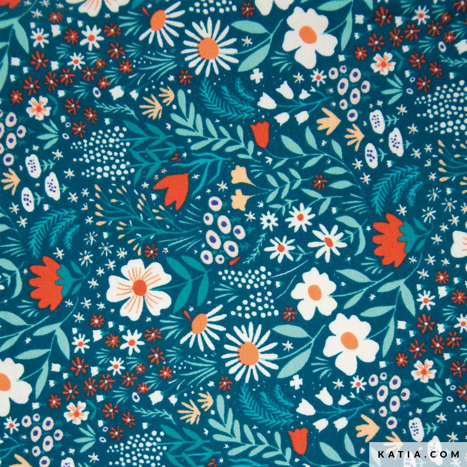 Imagine Flowers jersey knit fabric - Autumn / Winter | Katia.com