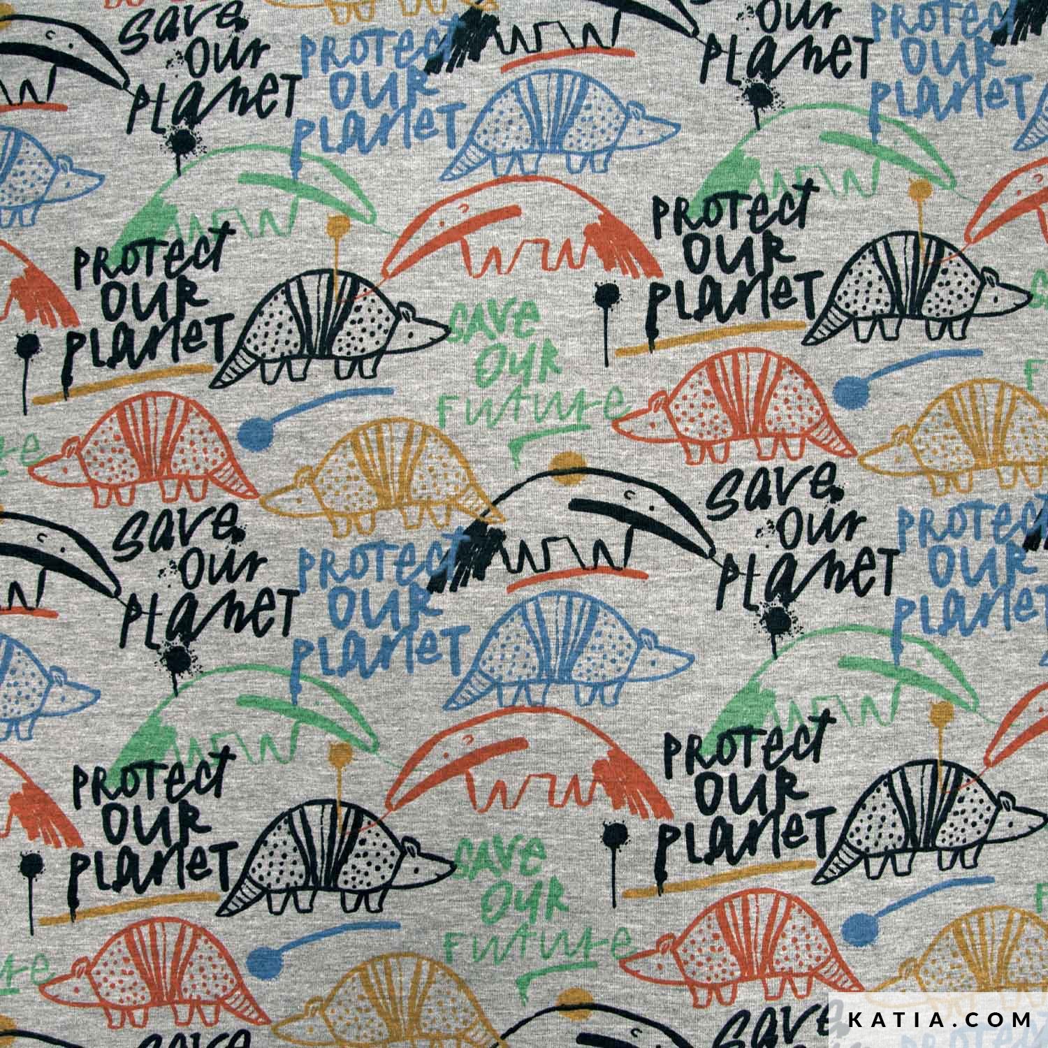 Anteater Graffiti jersey fabric - Autumn / Winter | Katia.com