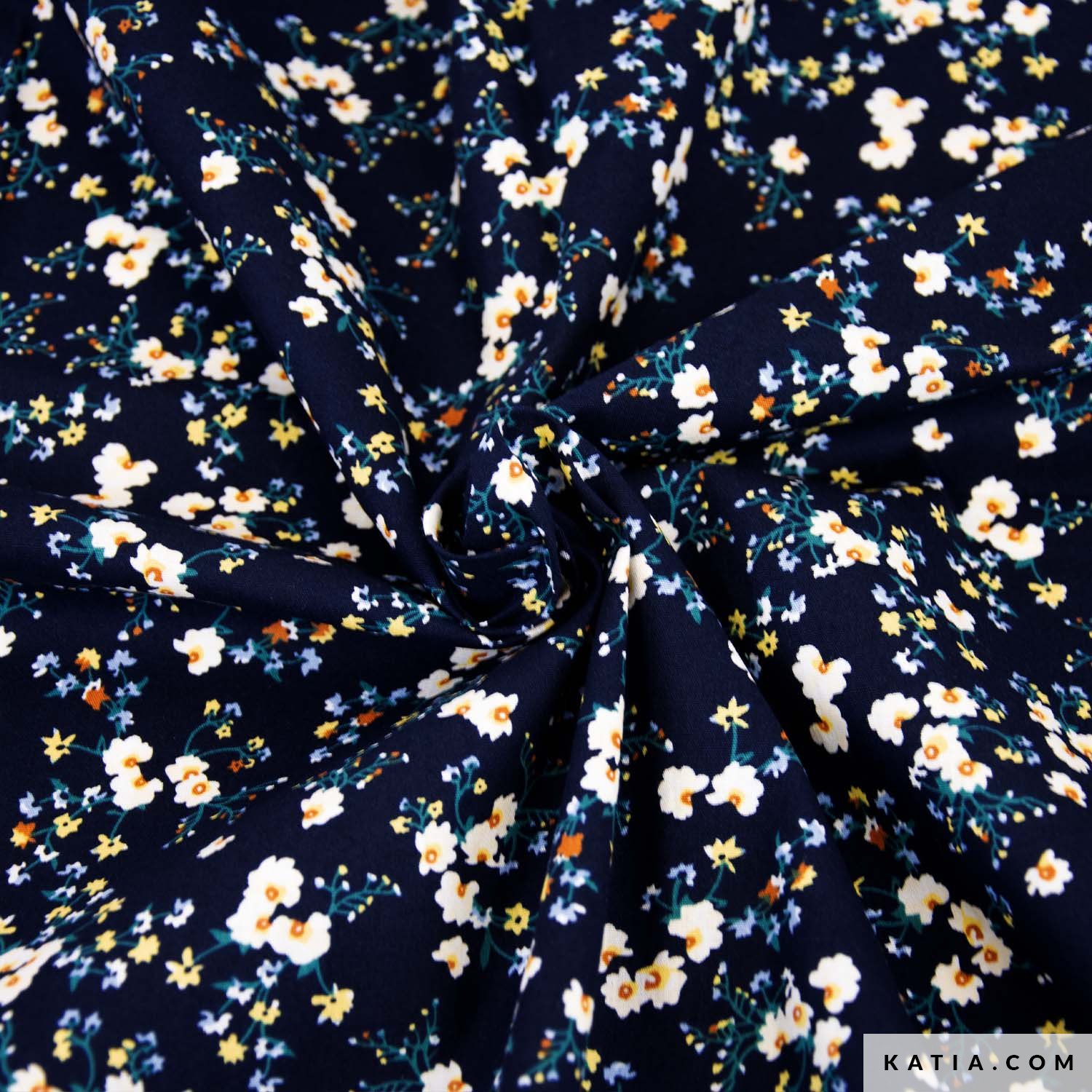 Navy Pansy light poplin fabric - Autumn / Winter | Katia.com