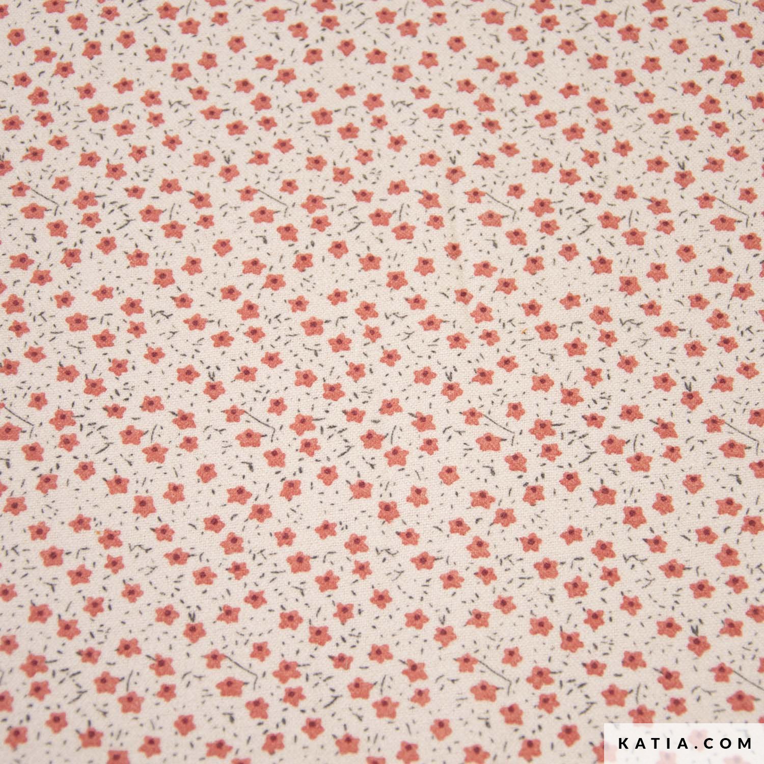 Camellia flowers cotton flannel fabric - Autumn / Winter | Katia.com