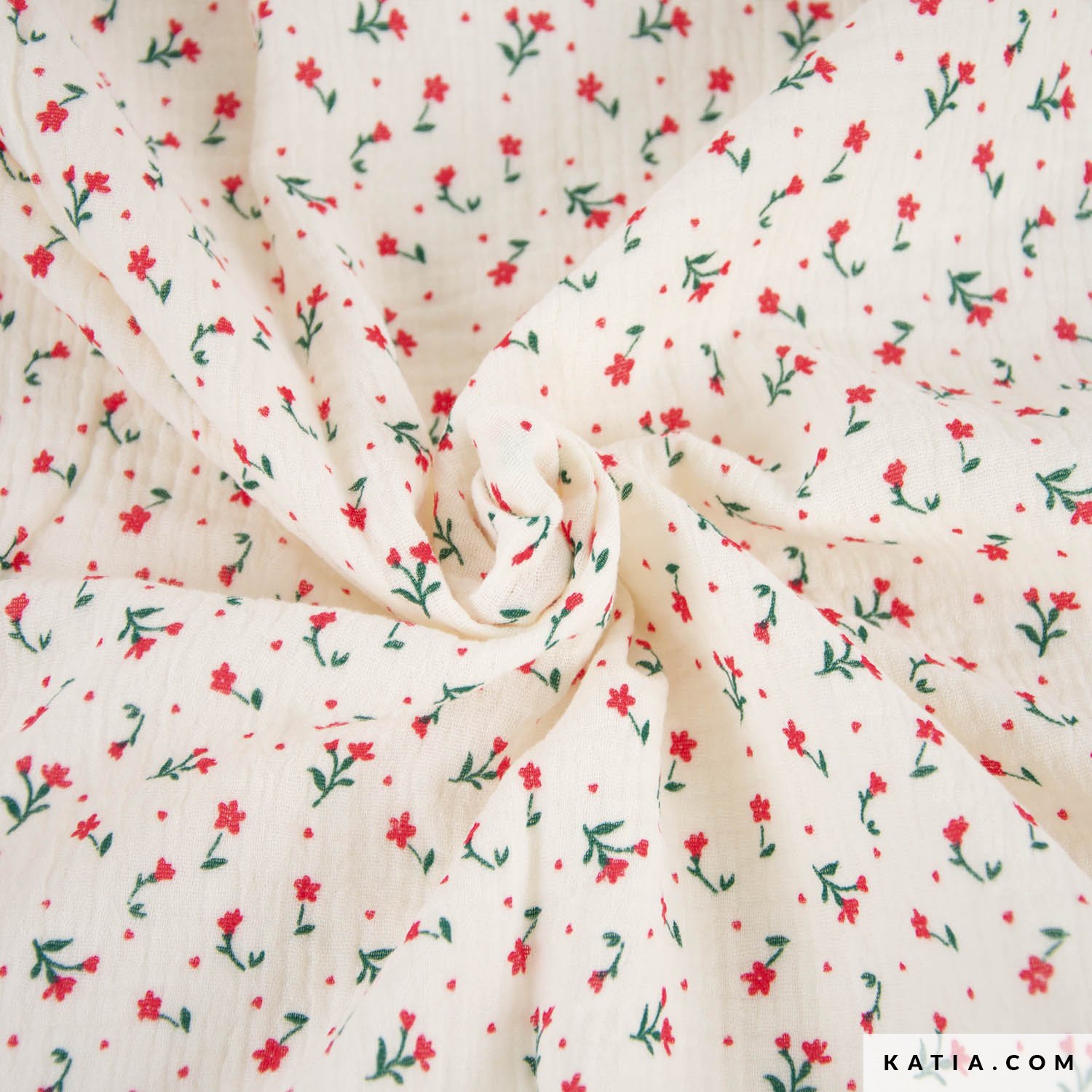 Mexico Flowers Cotton Muslin Fabric - | Katia.com