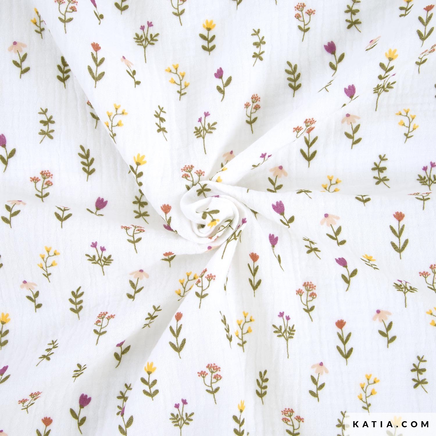 Mousseline de coton à fleurs - | Katia.com