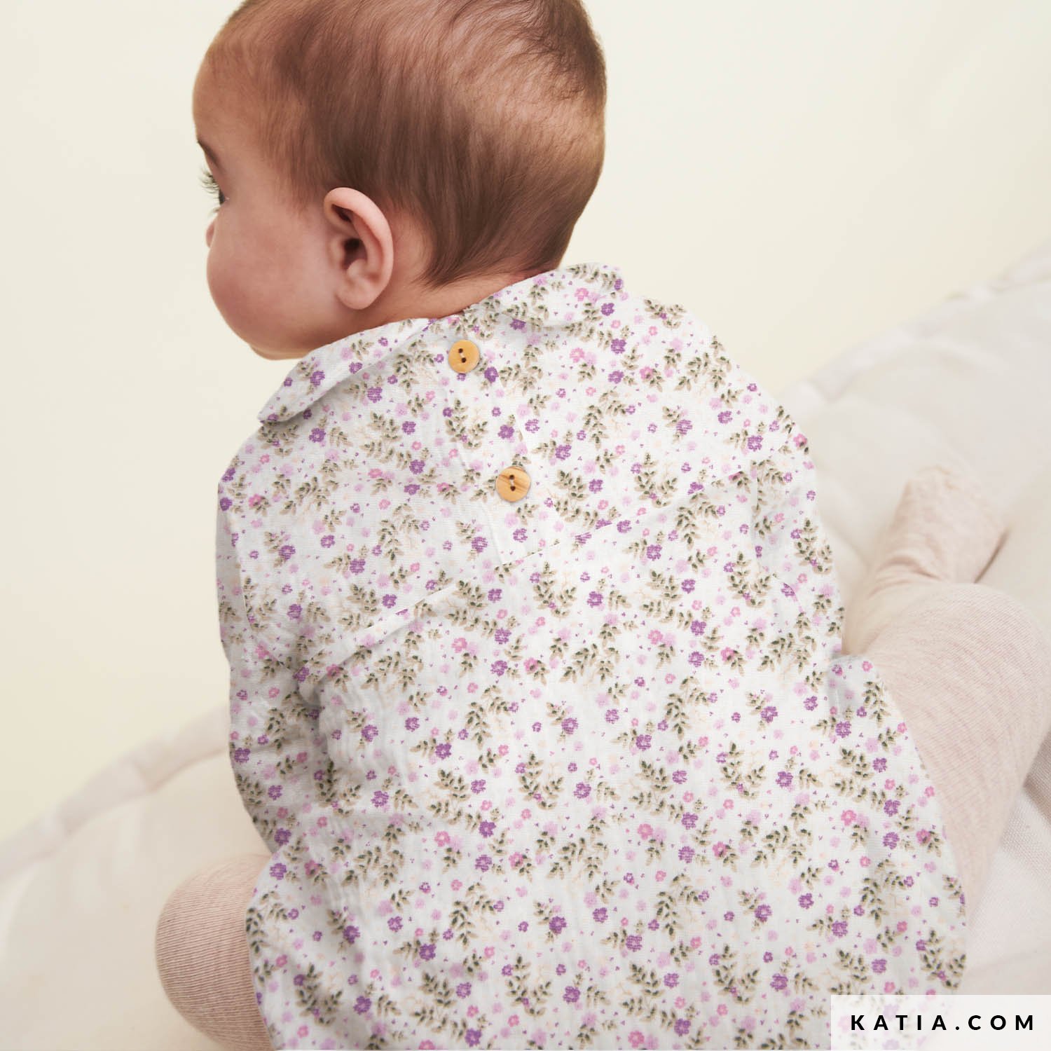 Mussola in cotone Lavender Flowers - | Katia.com