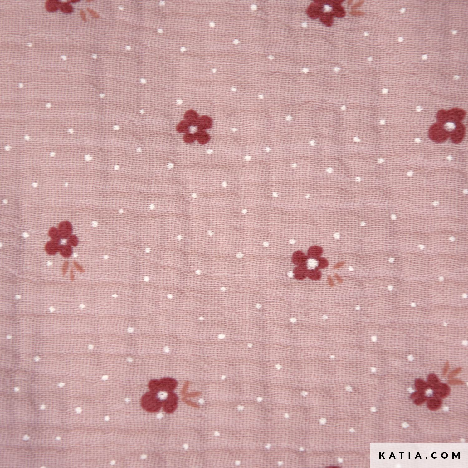 SOS Earth Flowers cotton muslin fabric - | Katia.com