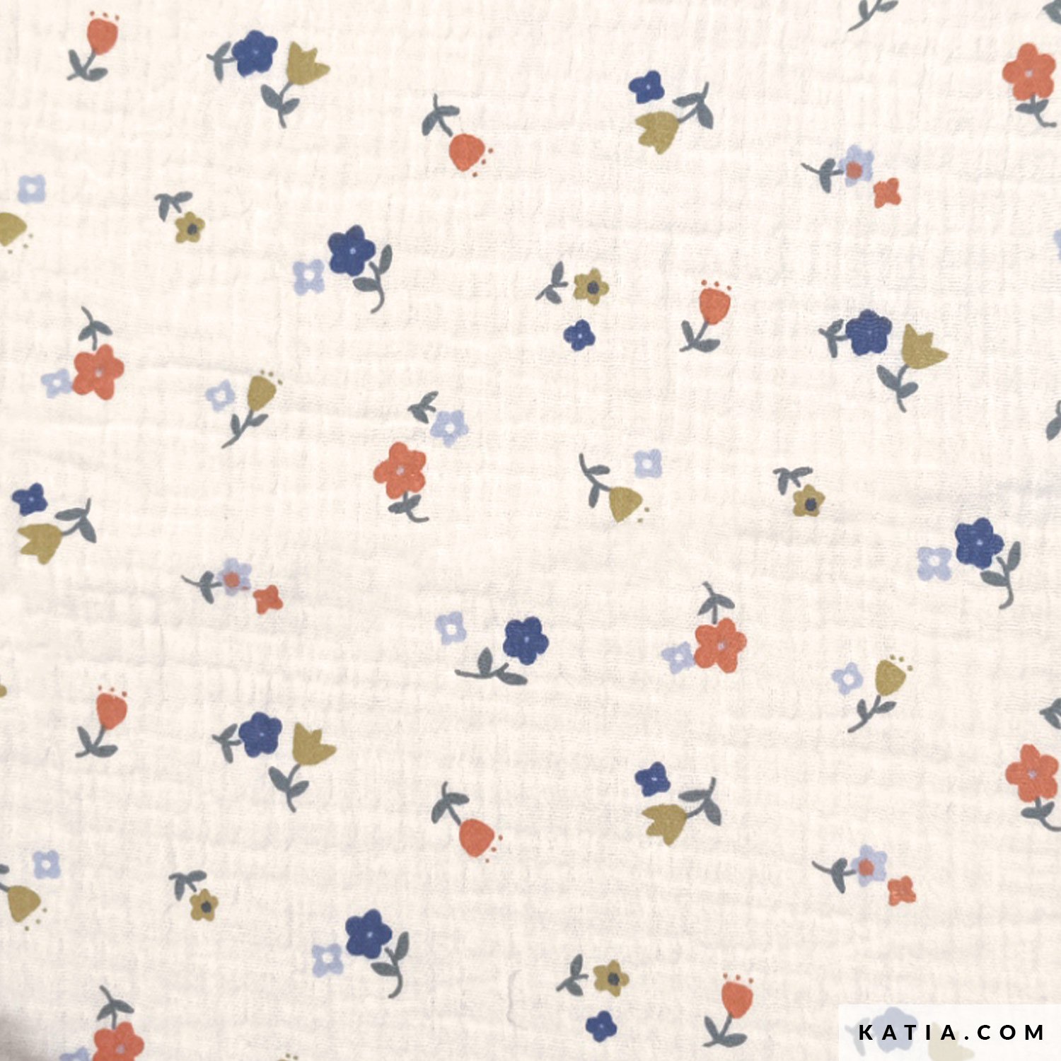 Stand Right Flowers cotton muslin fabric - | Katia.com