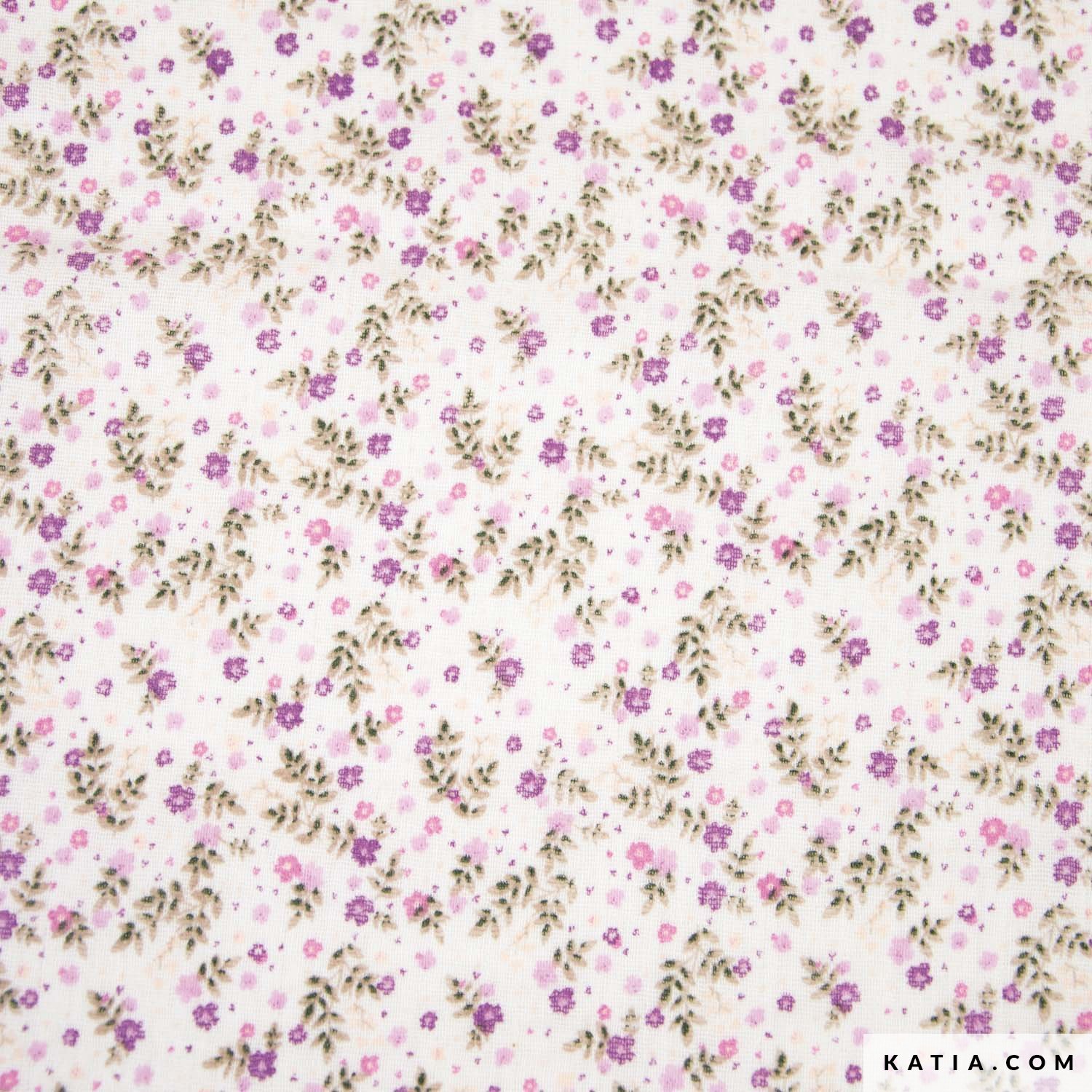 Tela de muselina de algodón Lavender Flowers - | Katia.com