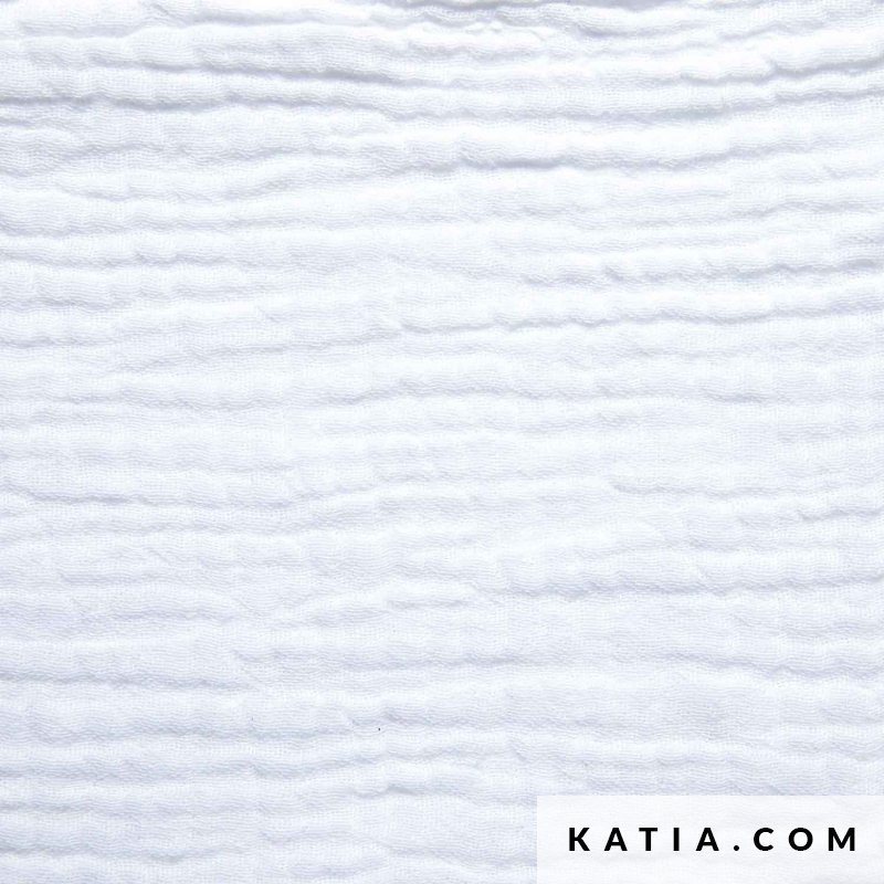 Mousseline Solid White muslin fabric - | Katia.com