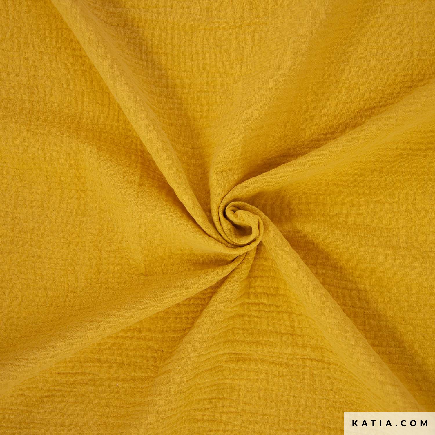 Solid Mustard Mousseline muslin fabric - | Katia.com