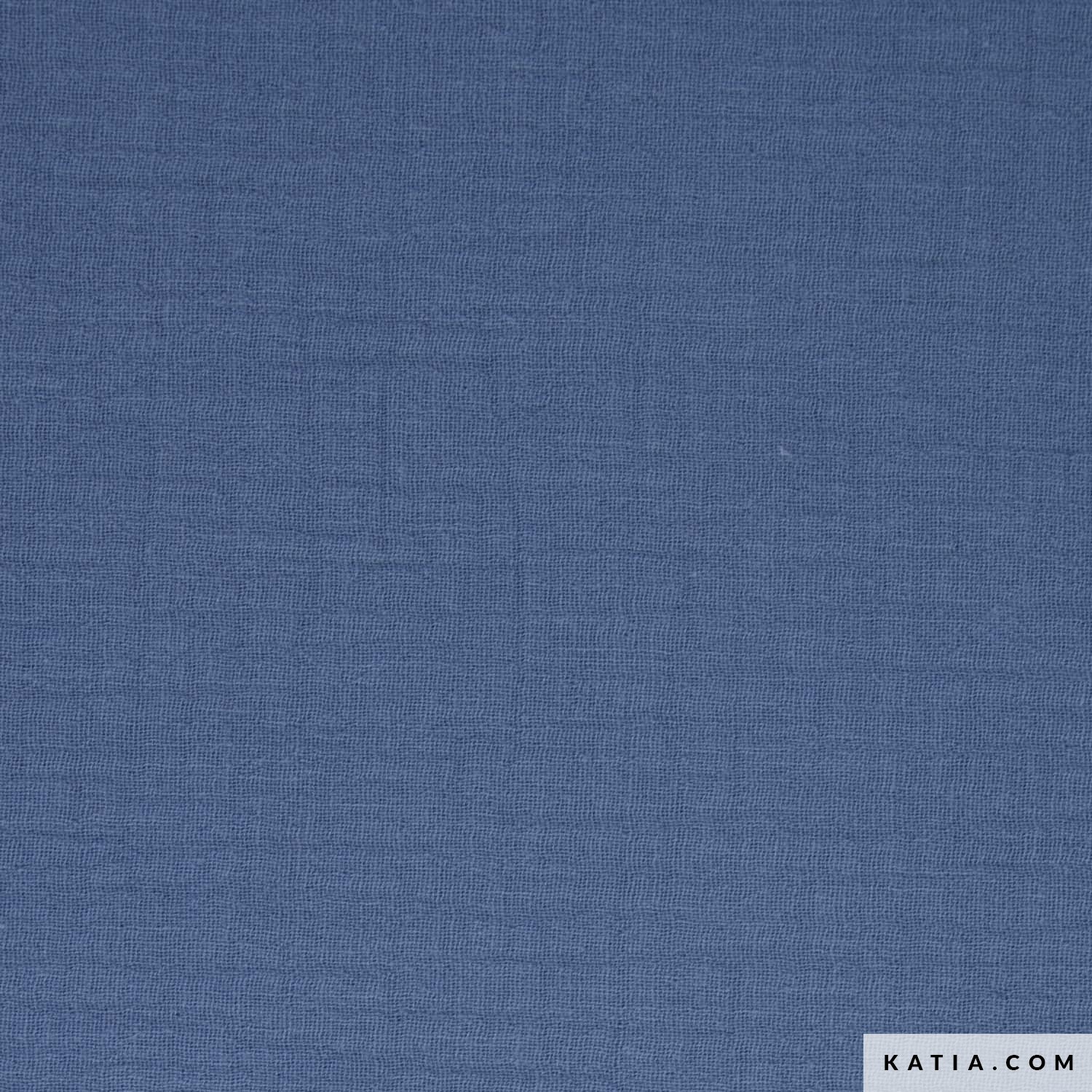 Tissu double gaze Mousseline Solid Country Blue - | Katia.com