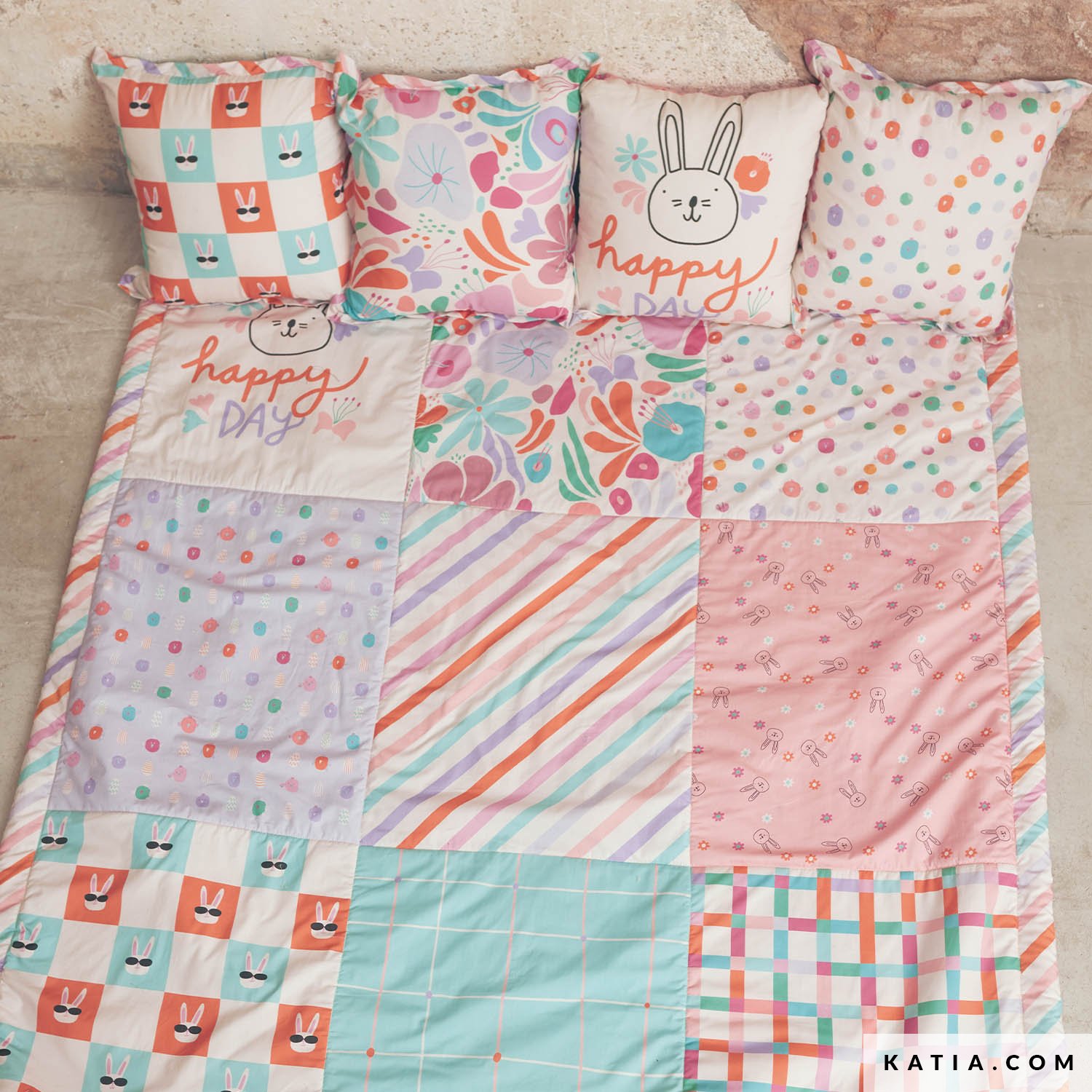 AW Patchwork cotton fabric panel - Spring / Summer | Katia.com