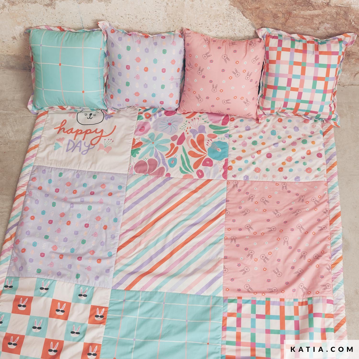 AW Patchwork cotton fabric panel - | Katia.com