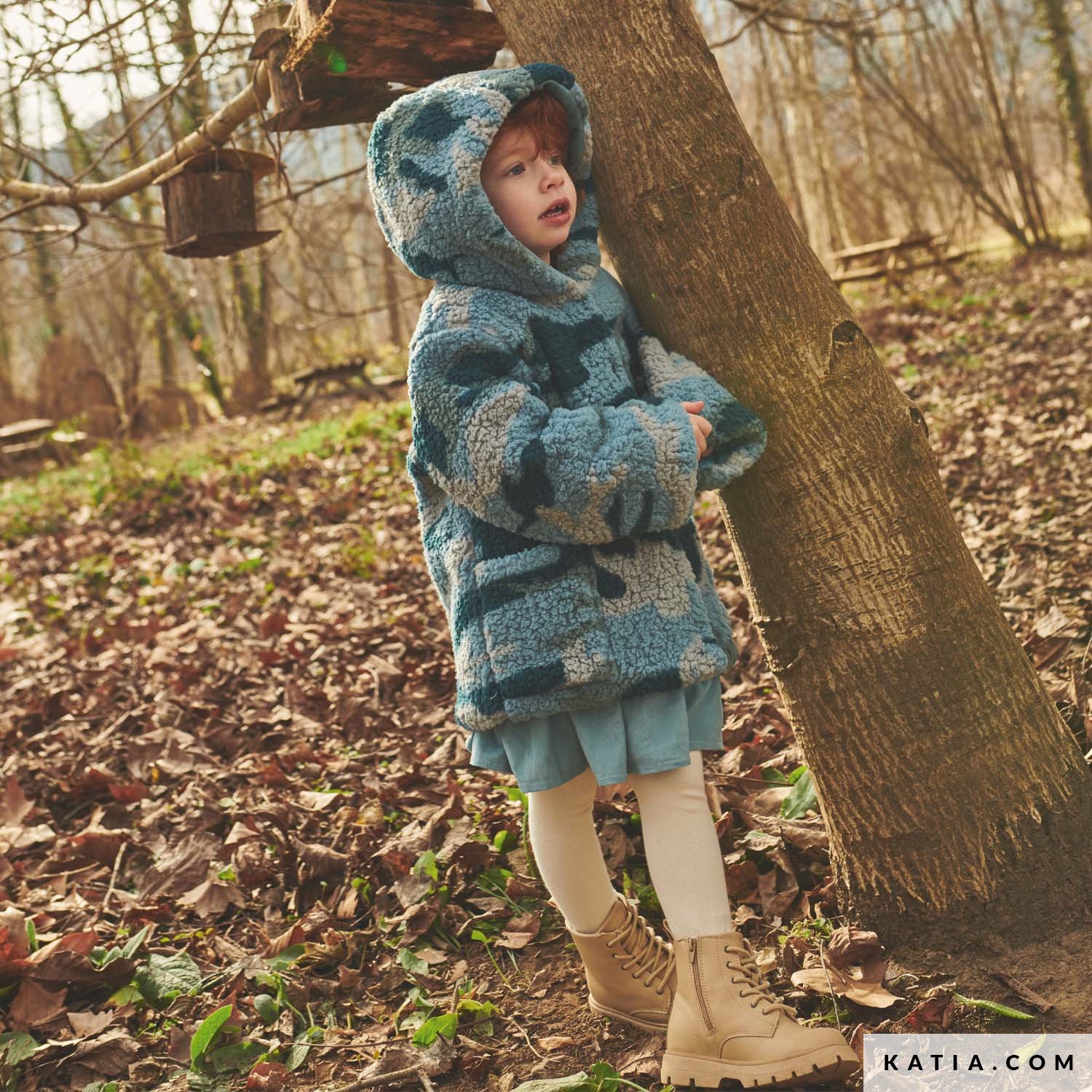 Camouflage Sherpa Print fur effect jersey fabric - Autumn / Winter ...