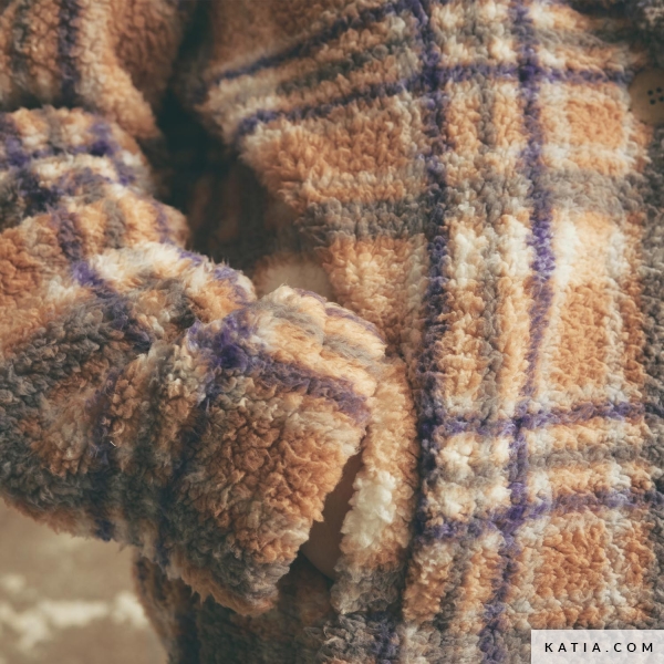 Forest Plaid Sherpa Print sheepskin fabric - Autumn / Winter | Katia.com
