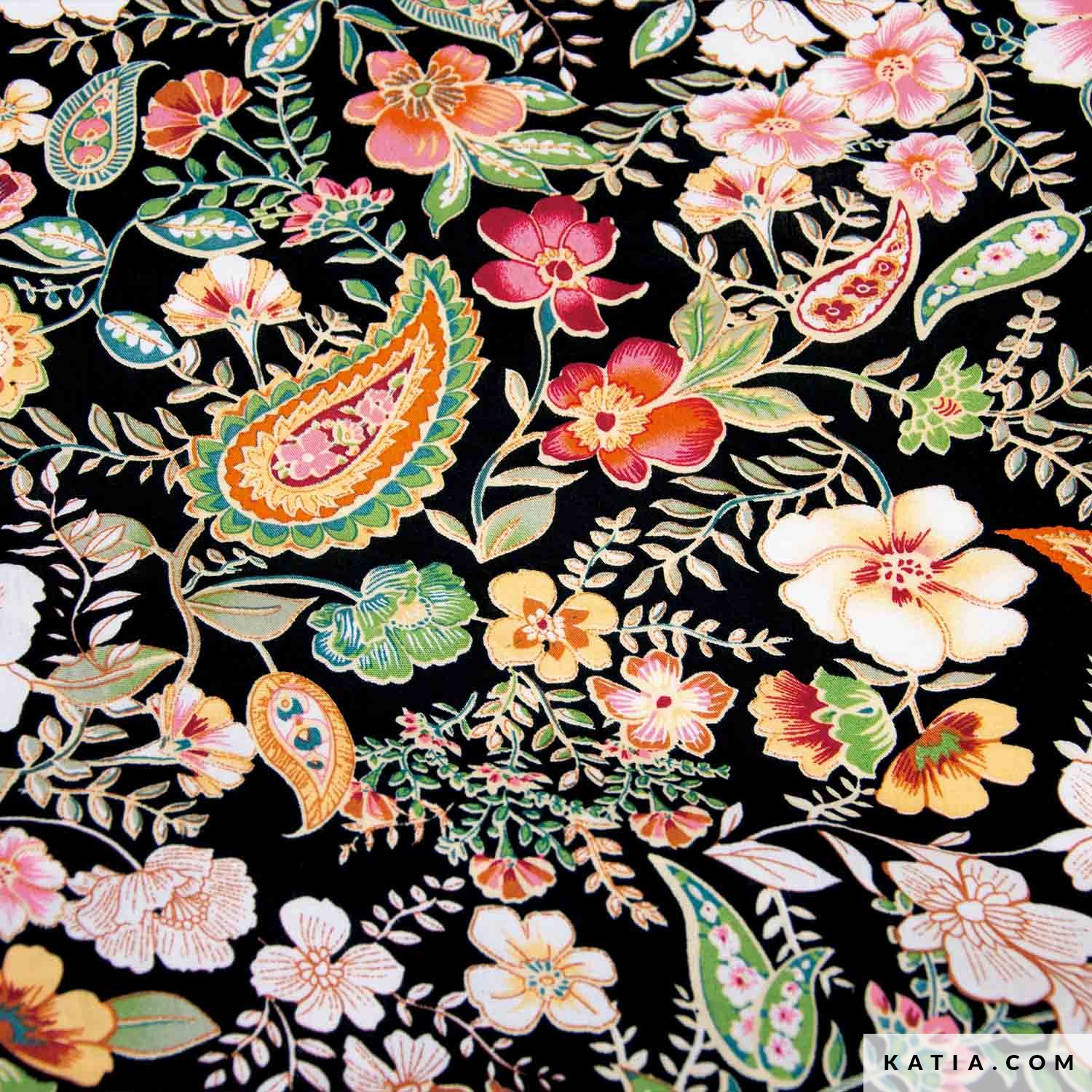 Floral print viscose fabric - Autumn / Winter | Katia.com