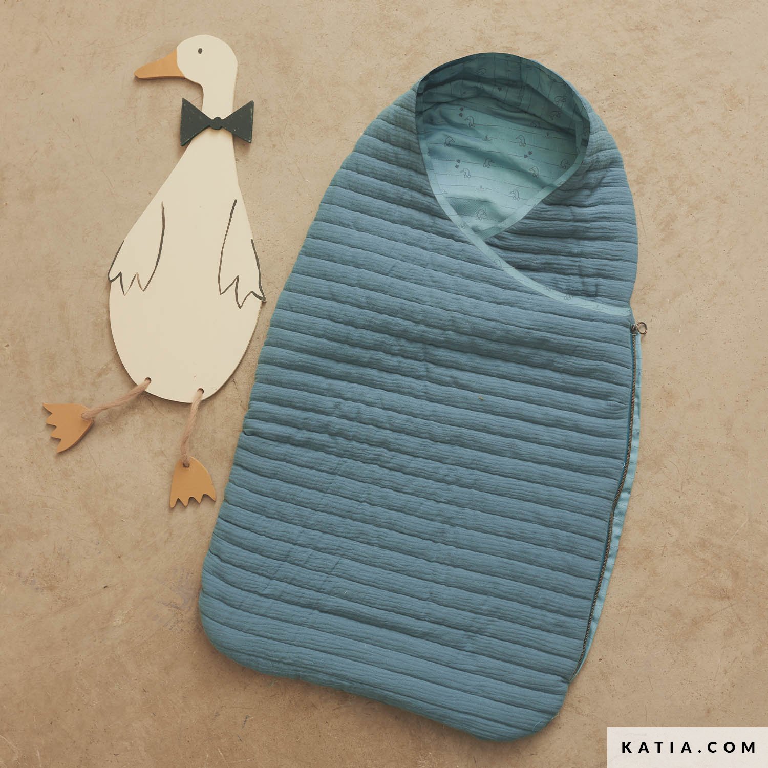 Sky blue muslin padded fabric - Autumn / Winter | Katia.com