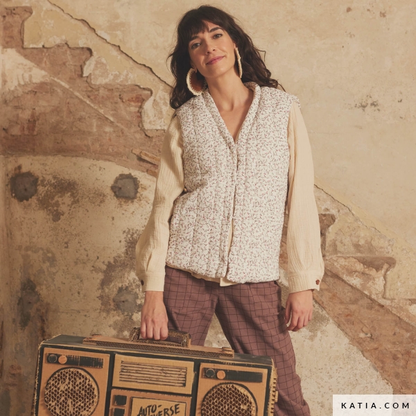 Tela acolchada de muselina Padded Linen Flowers - Otoño / Invierno ...