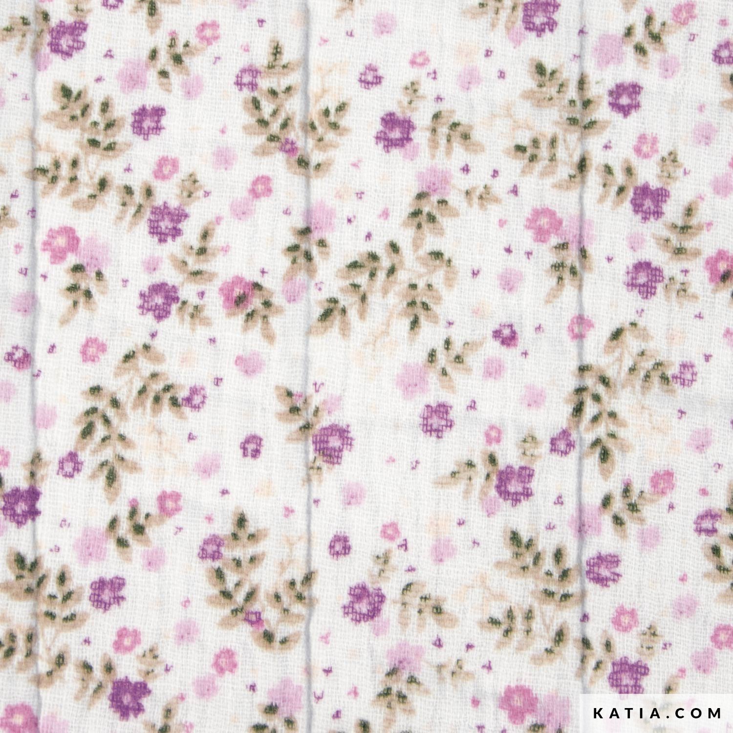 Tela de muselina acolchada Padded Lavender Flowers - Otoño / Invierno | Katia.com