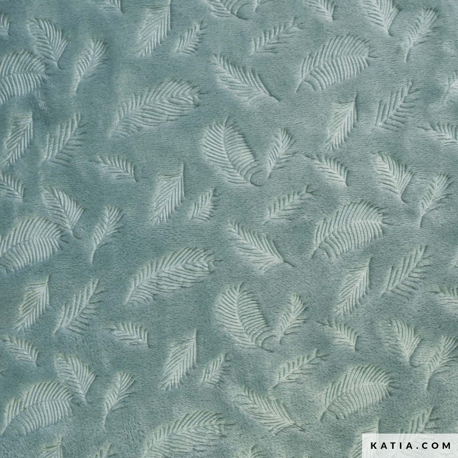 Teddy Fur Green Feathers fabric in relief - Autumn / Winter | Katia.com
