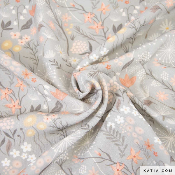 Floral Eco-viscose viscose fabric - Autumn / Winter | Katia.com