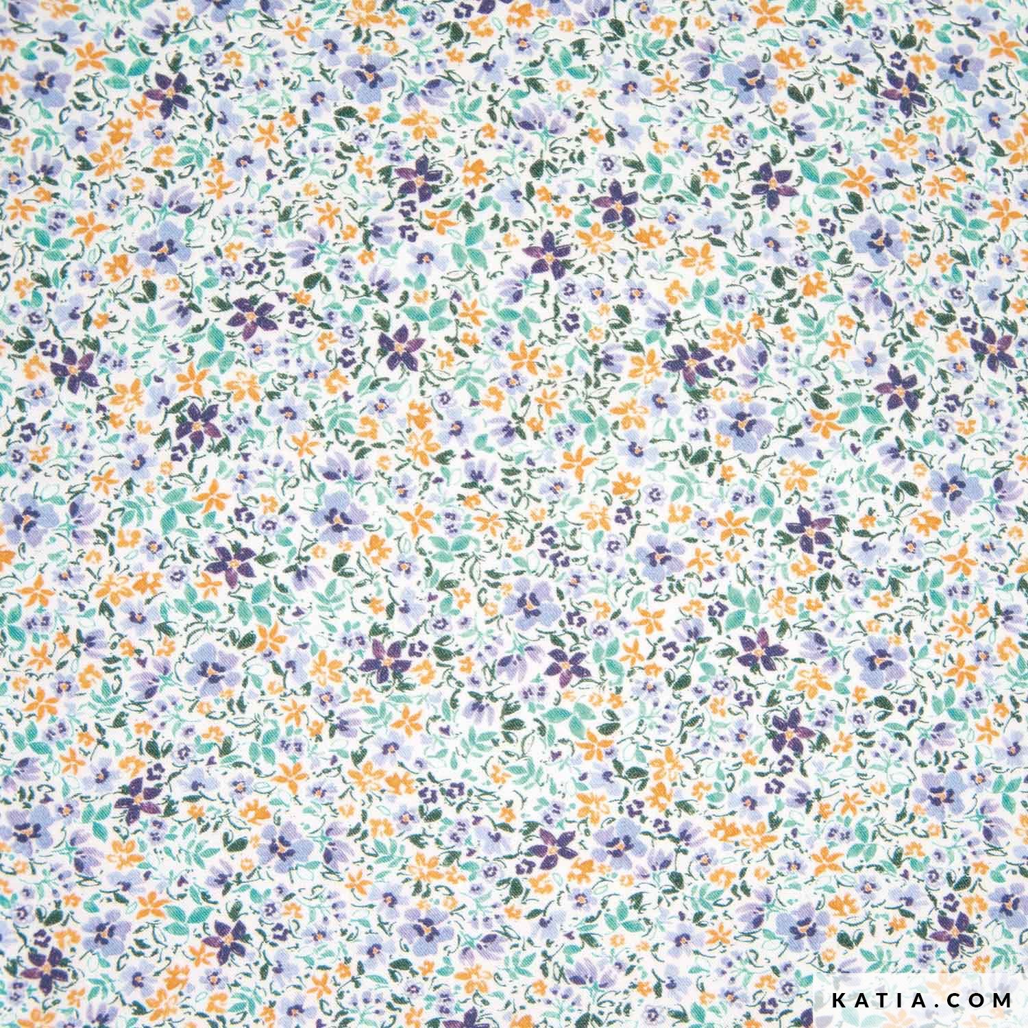 Tela de viscosa Lavender Flowers - Otoño / Invierno | Katia.com