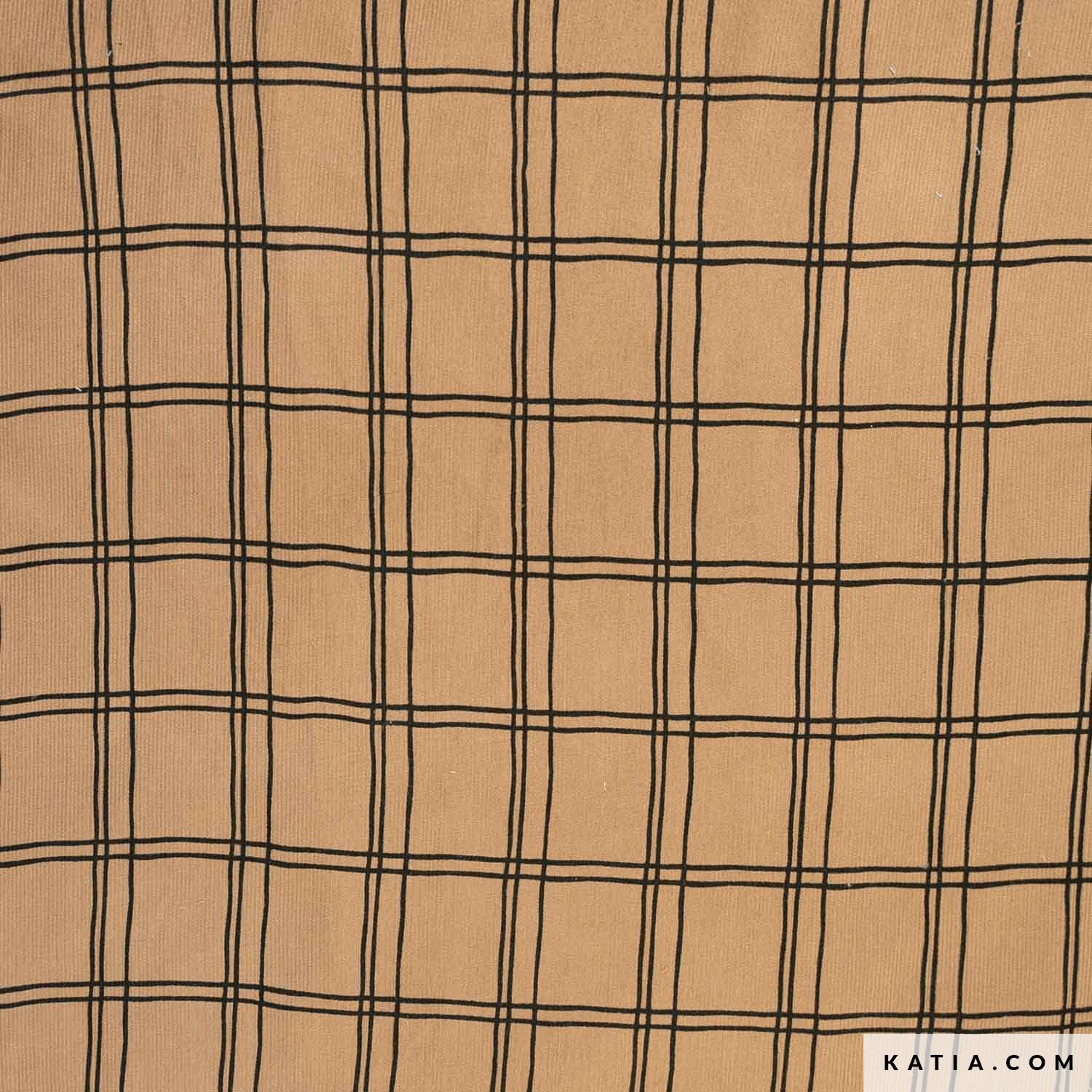 Hand Squares Print on a Micro Corduroy Fabric - Autumn / Winter | Katia.com