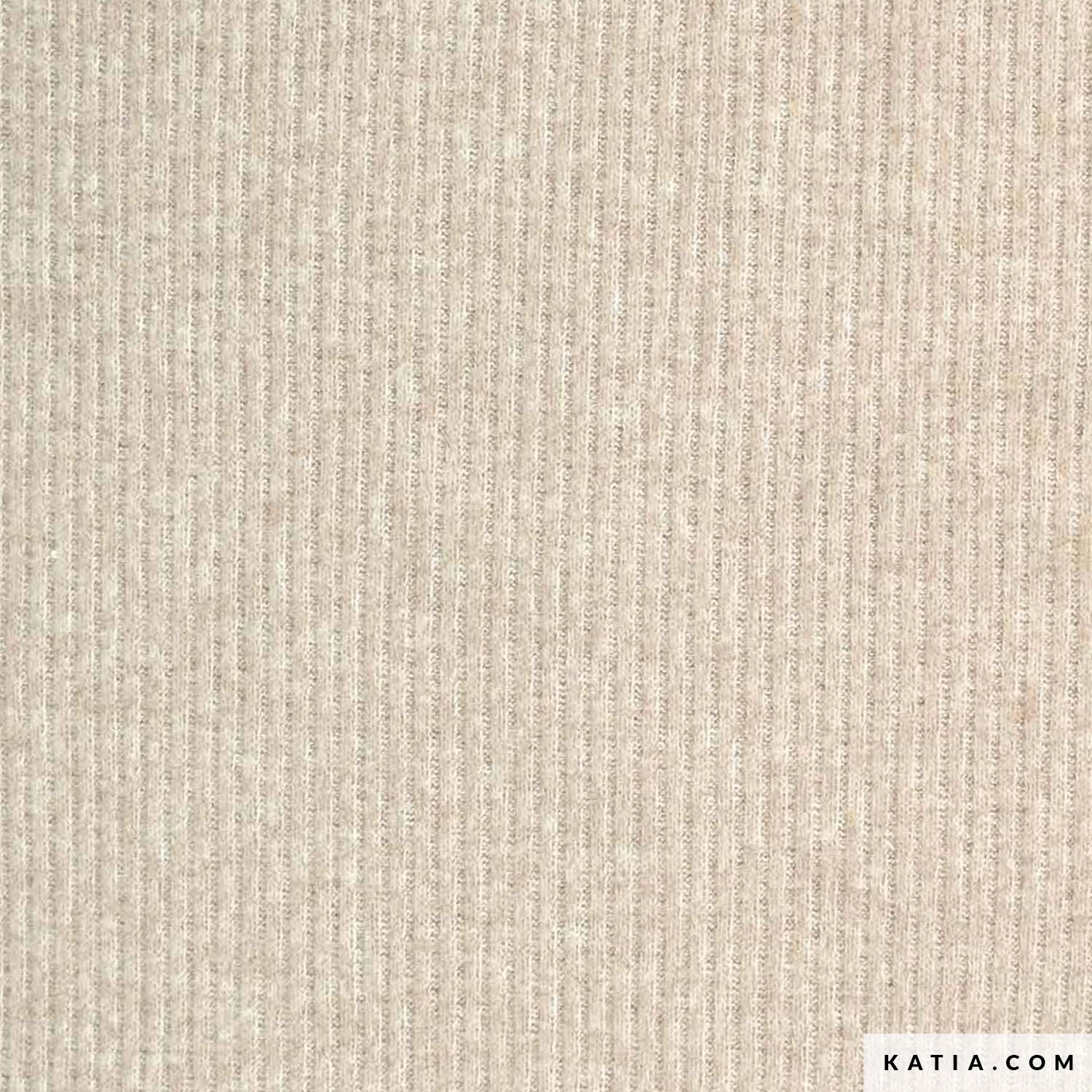 Tela de punto acanalado Ribbed Recycled Knit Almond - Otoño / Invierno ...