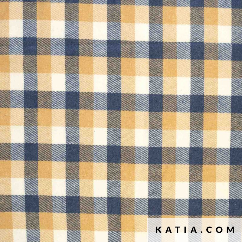Recycled Tri-colour Checked Vichy Fabric in Denim Blues - Autumn ...