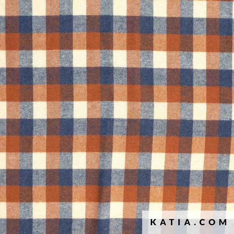 Recycled Tri-colour Checked Vichy Fabric in Denim Blues - Autumn ...