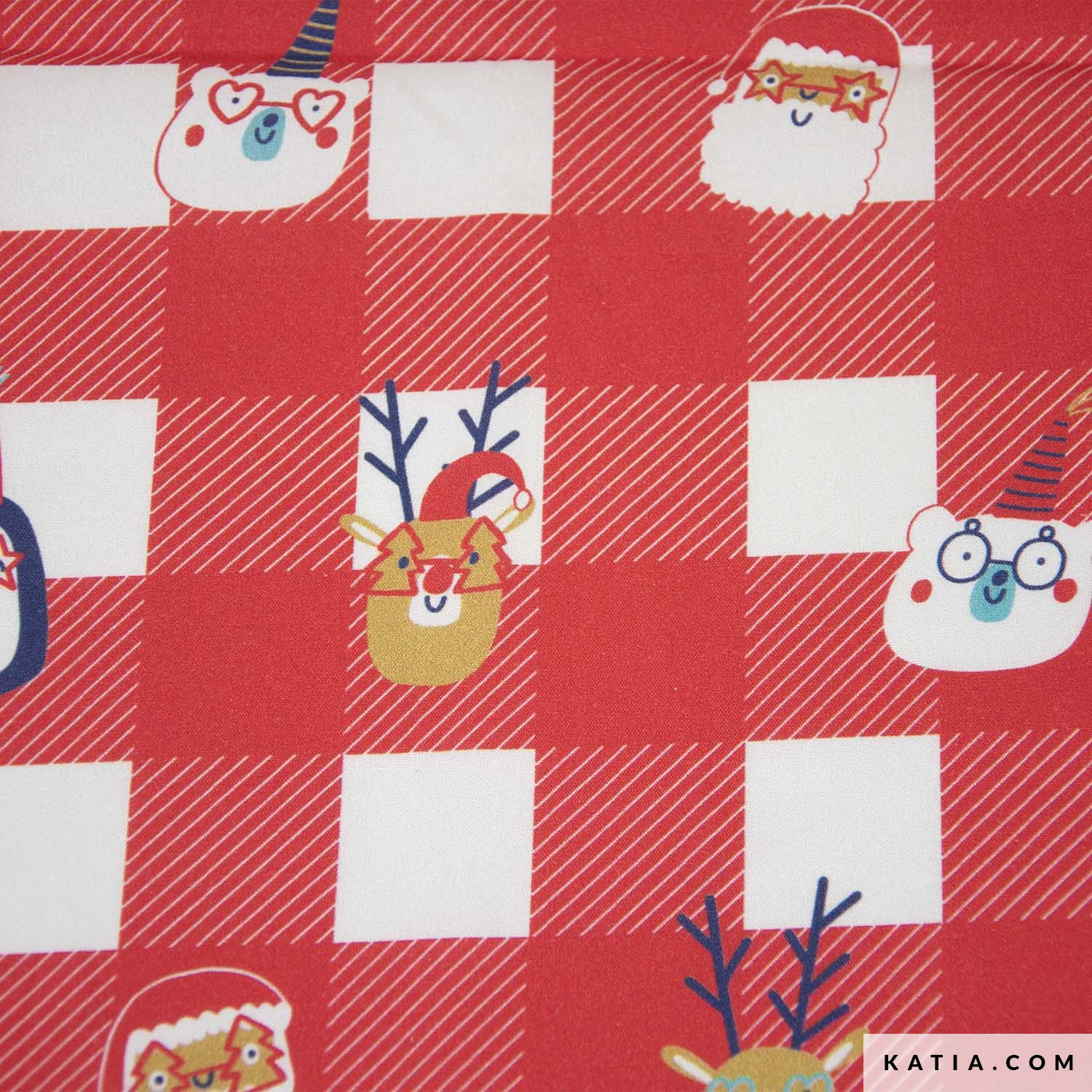Checkered cotton poplin fabric for Christmas - Autumn / Winter | Katia.com