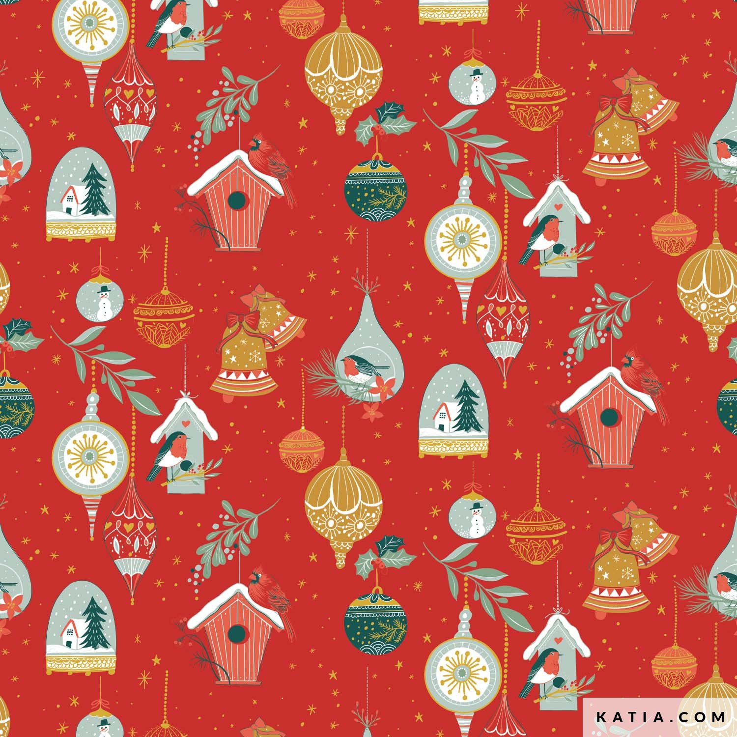 Xmas Jingle Bells Poplin cotton fabric - Autumn / Winter | Katia.com