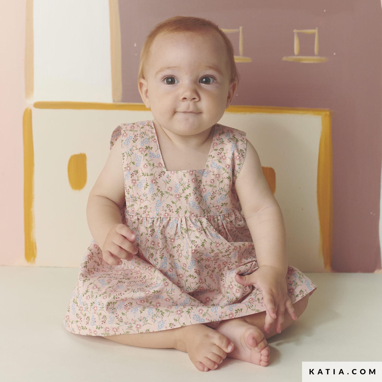 Rustic Pink Print cotton Poplin fabric - Spring / Summer | Katia.com