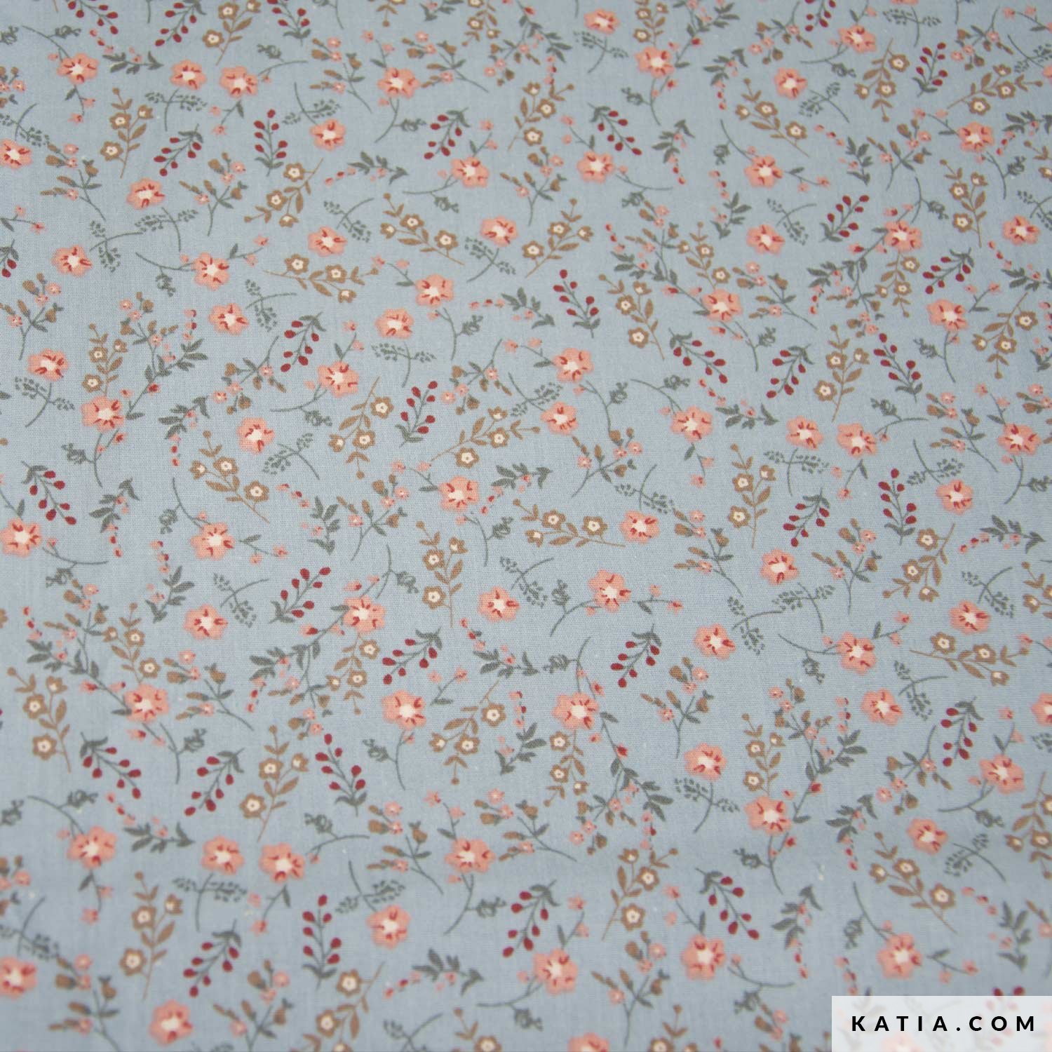 Tela de algodón Poplin Light Print Rustic Blue - Primavera / Verano ...