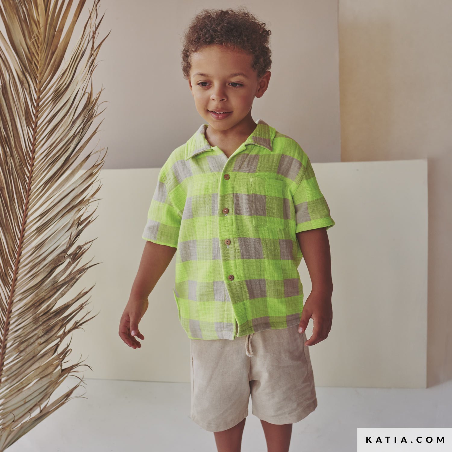 Neon & Linen Fluor Square muslin fabric - Spring / Summer | Katia.com