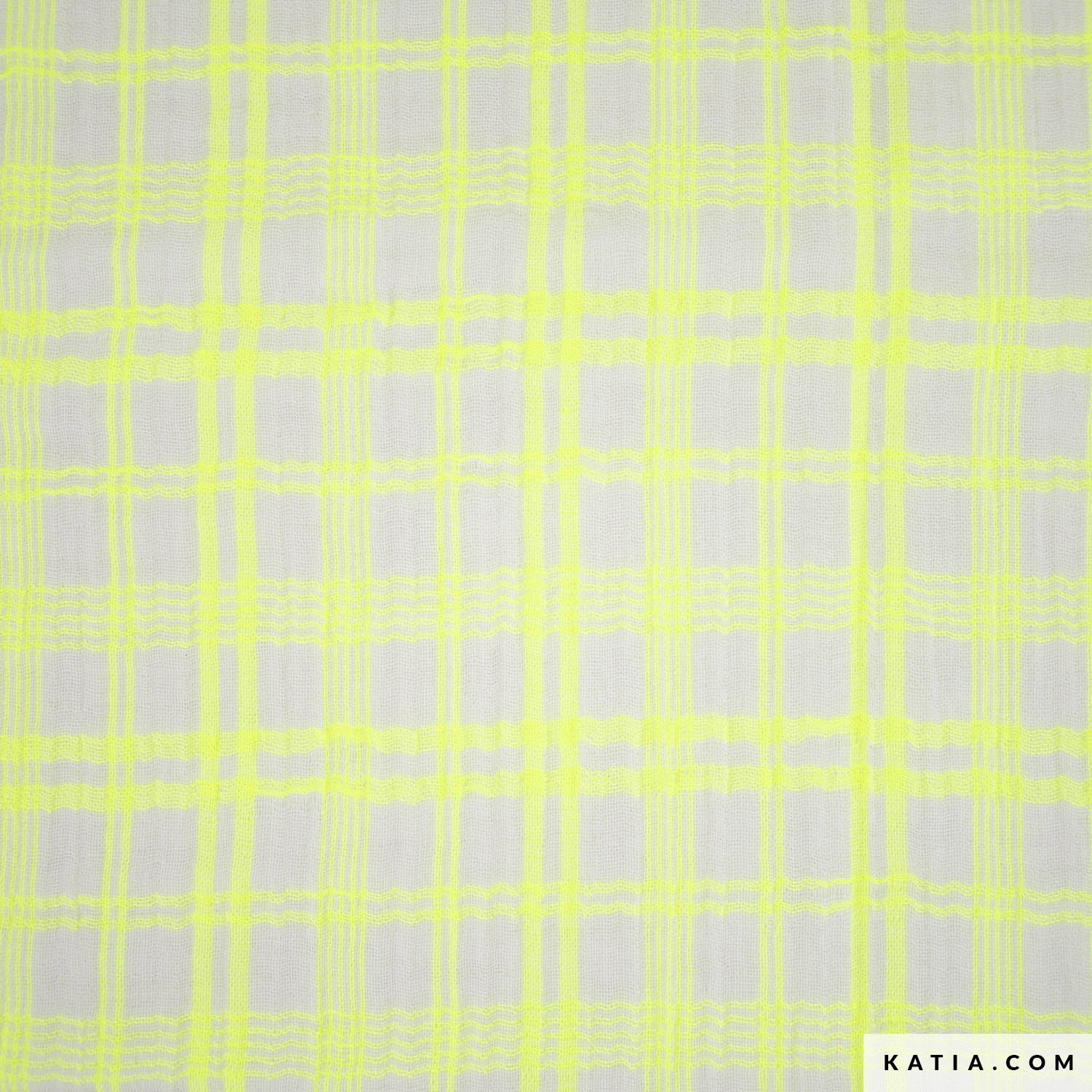 Musselin-Stoff Neon Plaid Neon & Cream - Frühjahr / Sommer | Katia.com