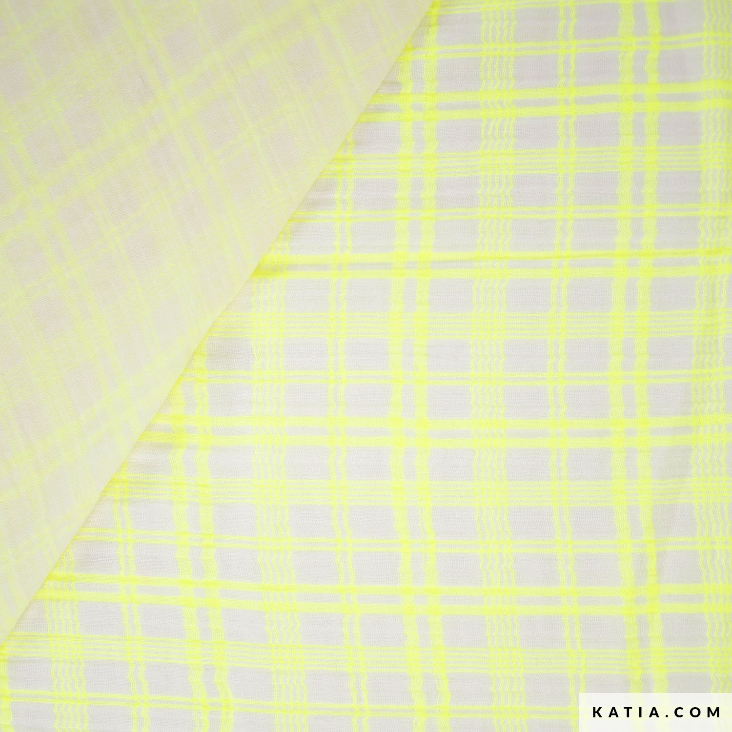 Neon & Cream Neon Plaid muslin fabric - Spring / Summer | Katia.com