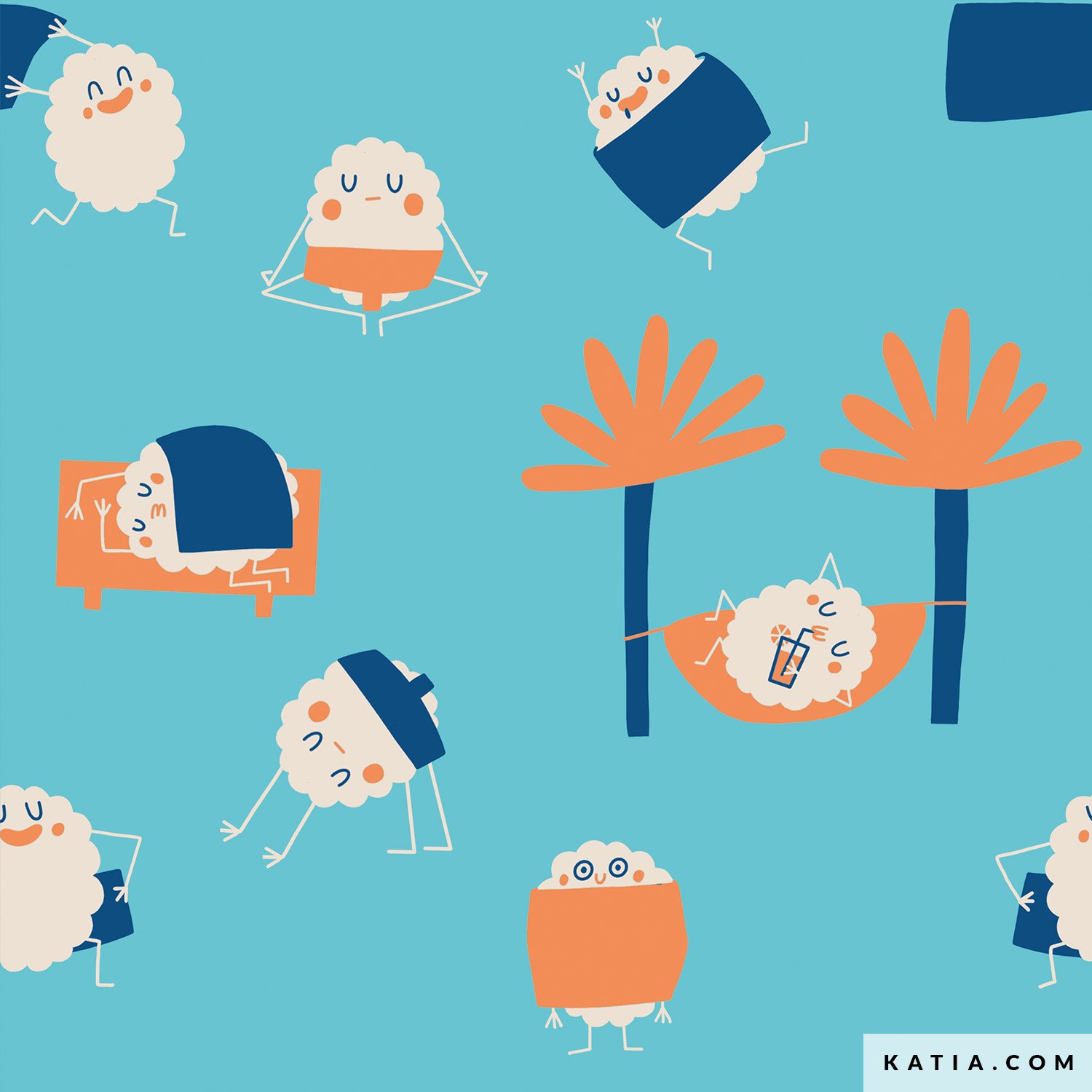 Sushi Laminated PU Cotton Fabric - | Katia.com