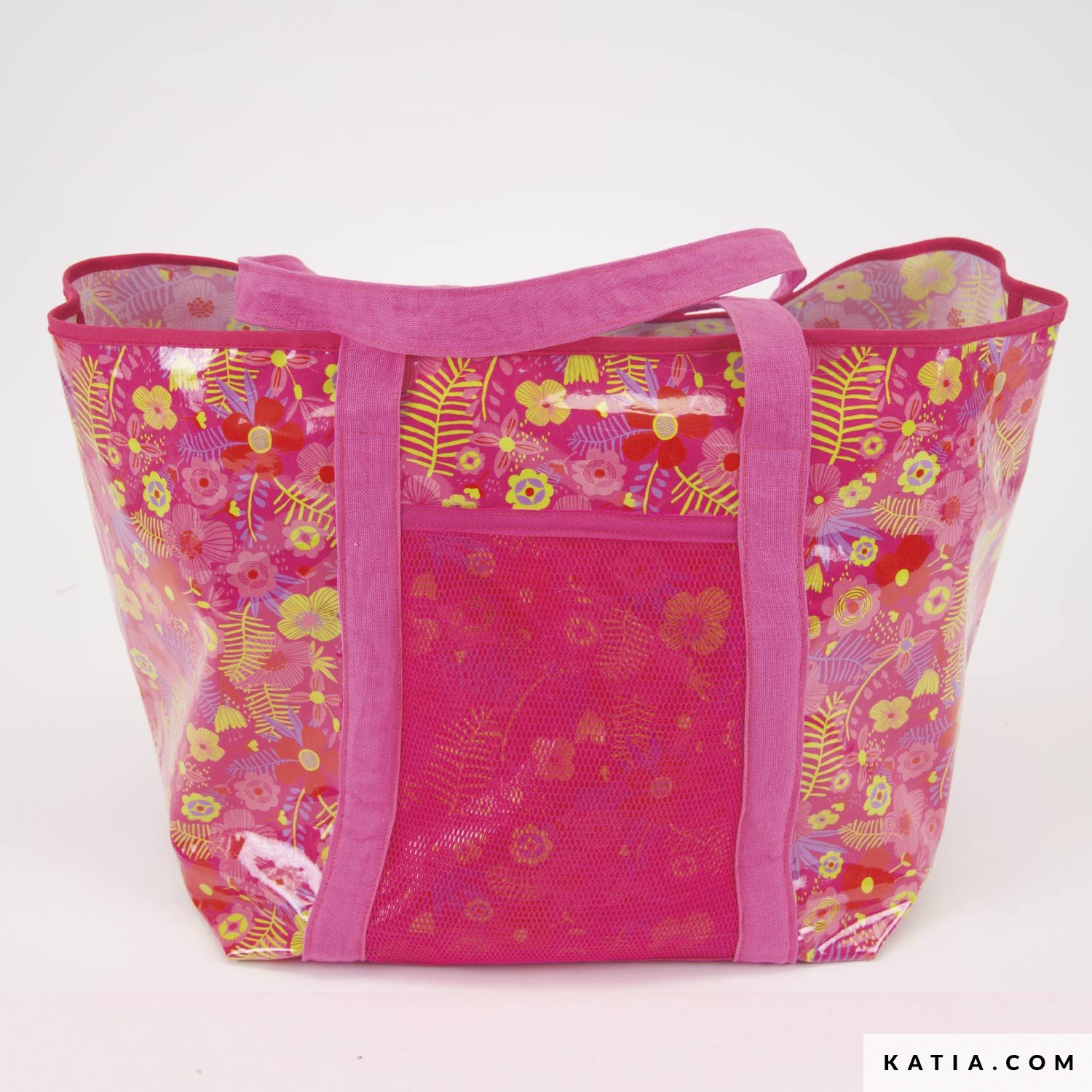 Tropical Fuchsia PU Laminated Cotton fabric - | Katia.com