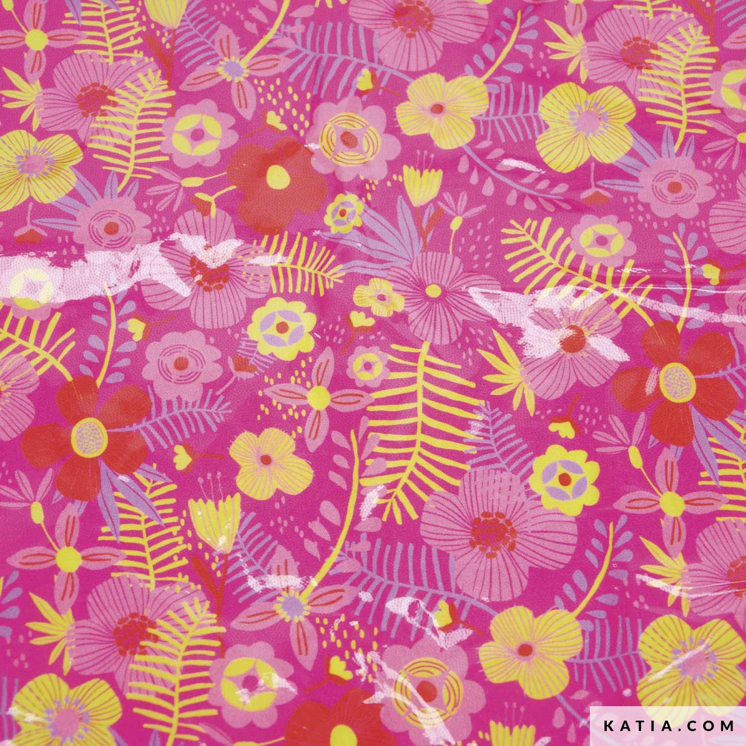 Tropical Fuchsia PU Laminated Cotton fabric - | Katia.com