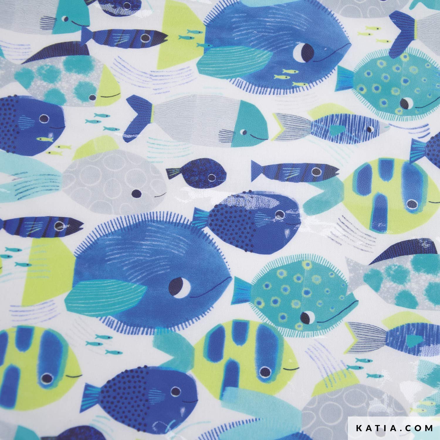 Tropical Neon Sea PU Laminated Cotton fabric - | Katia.com