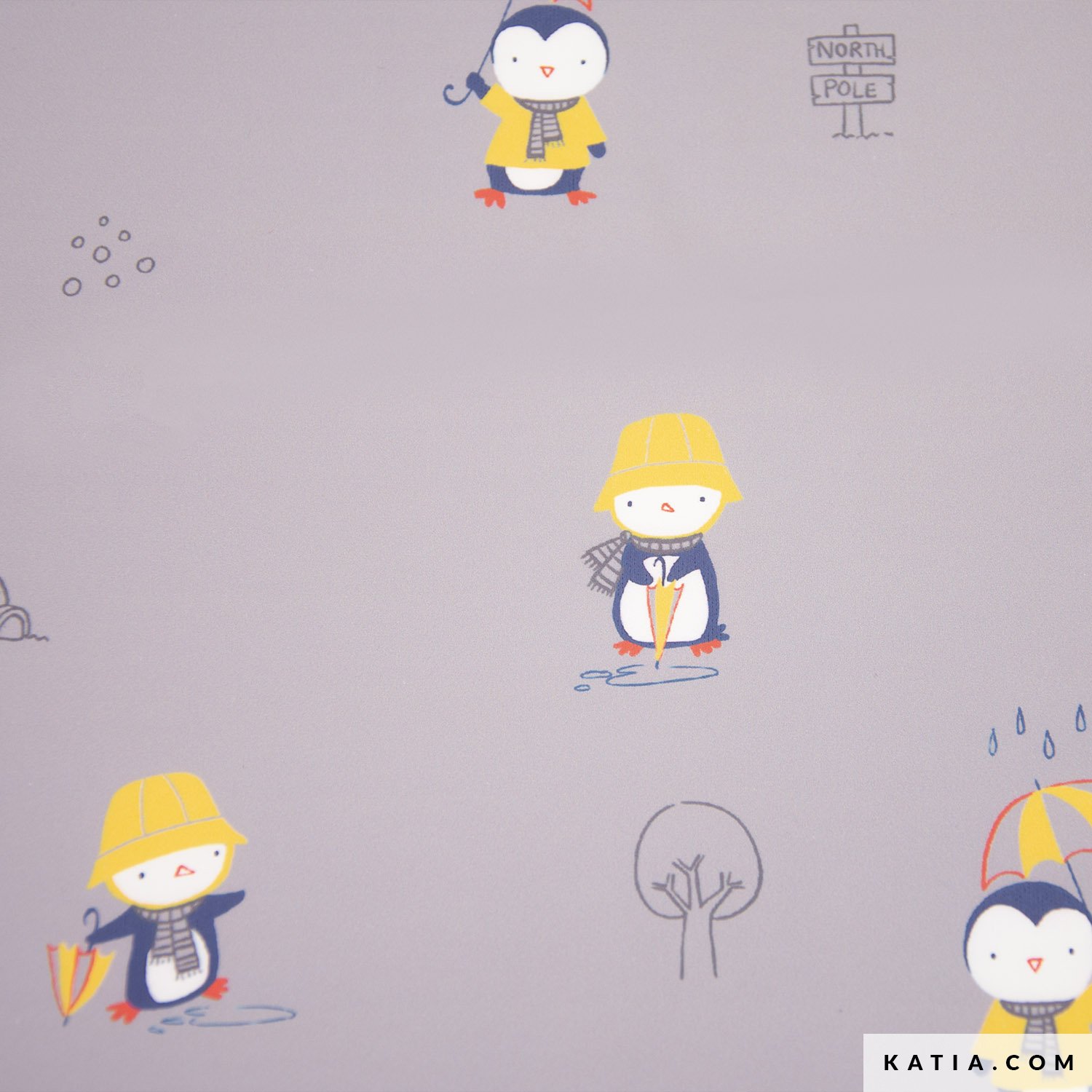 Waterdichte stof Raincoat PU North Pole Alert - Herfst / Winter | Katia.com