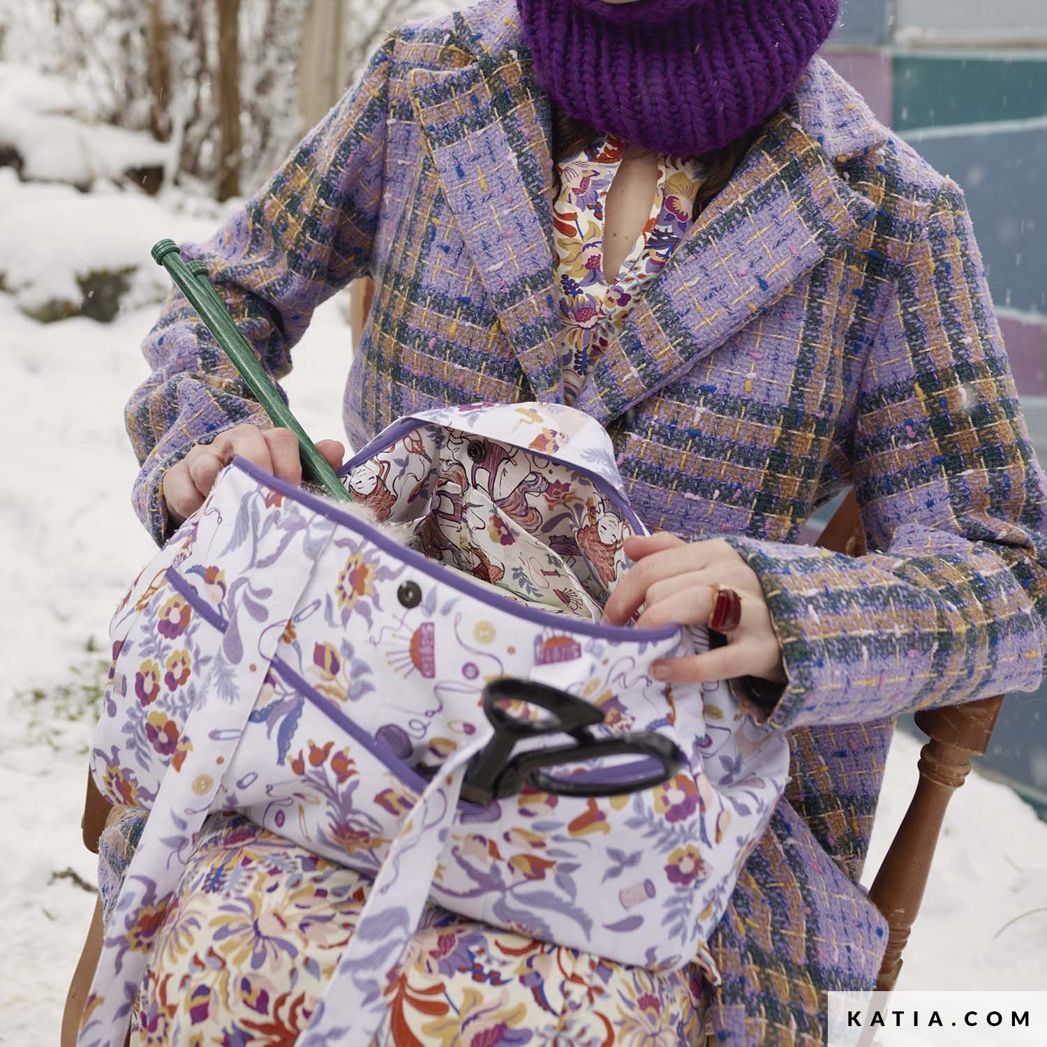 Purple Rights cotton canvas fabric - | Katia.com