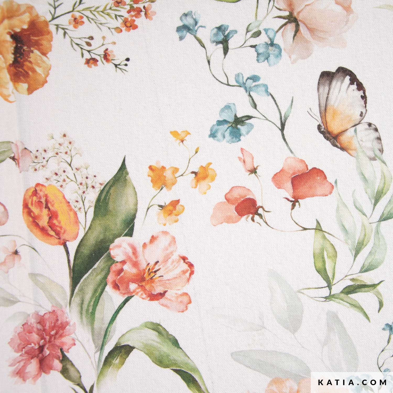 Amazonia Butterfly print recycled canvas fabric - | Katia.com